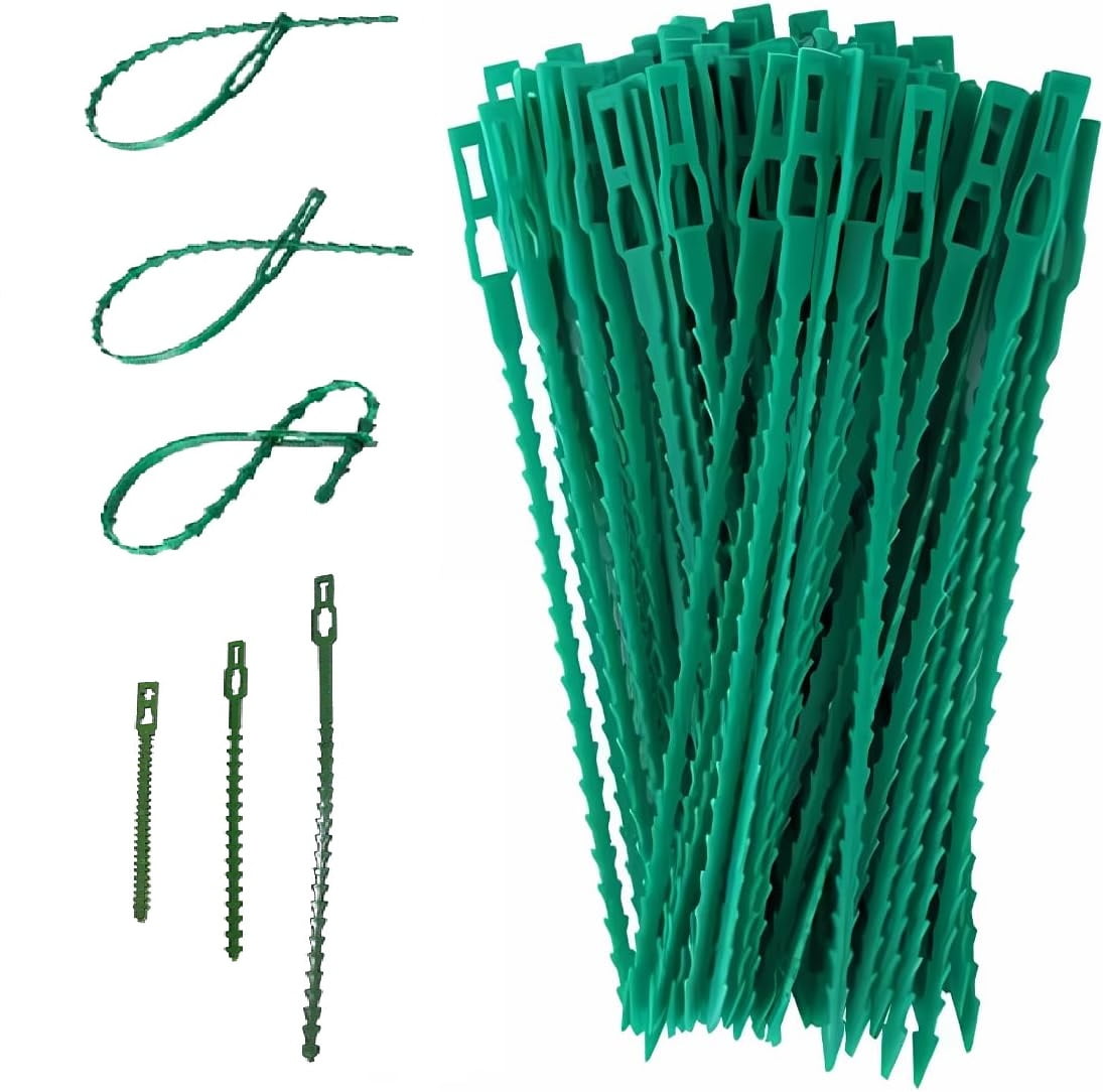 Lksixu 100 Pcs Adjustable Plant Ties, 6.7" Serrated Flexible Garden ...