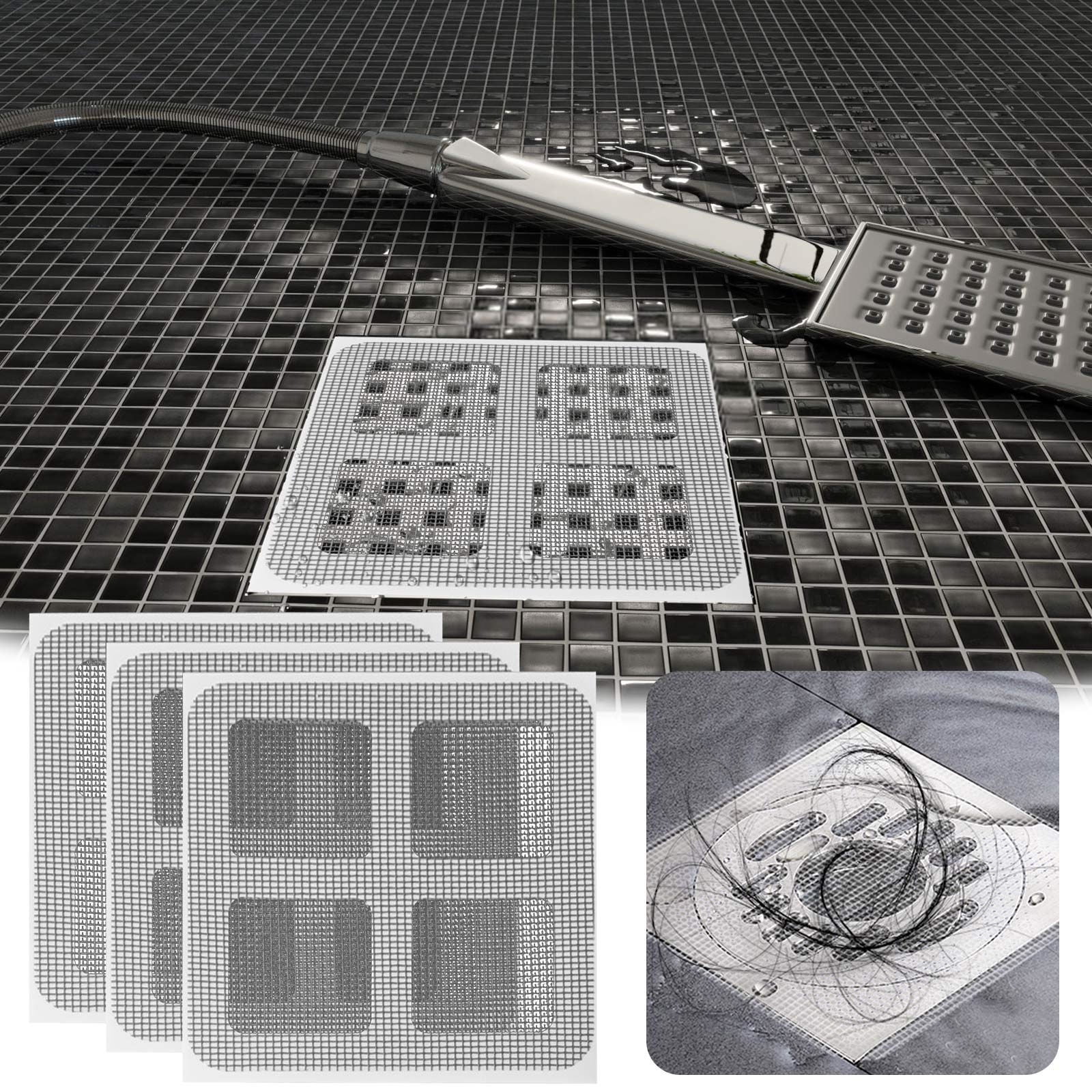 Lksixu 20 Pack Disposable Hair Catcher Shower Drain Mesh Stickers, 4 ...