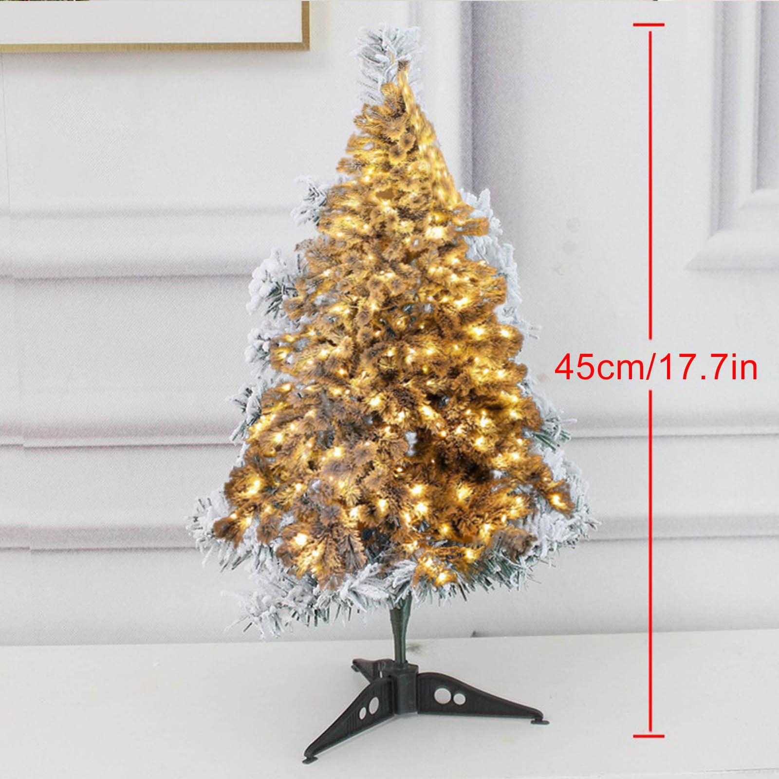 Lksixu 4 Sizes Illuminated Snowflake Flocked Christmas Tree, Equipped ...