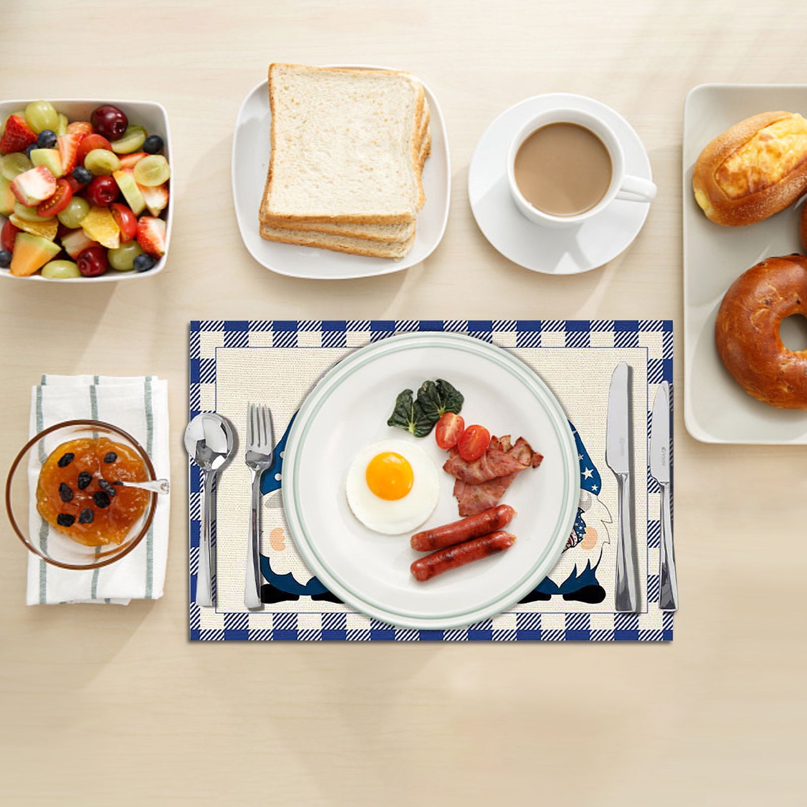 Lksixu 4th of July Patriotic Placemats, 13x16.5 inch Linen Stars and ...