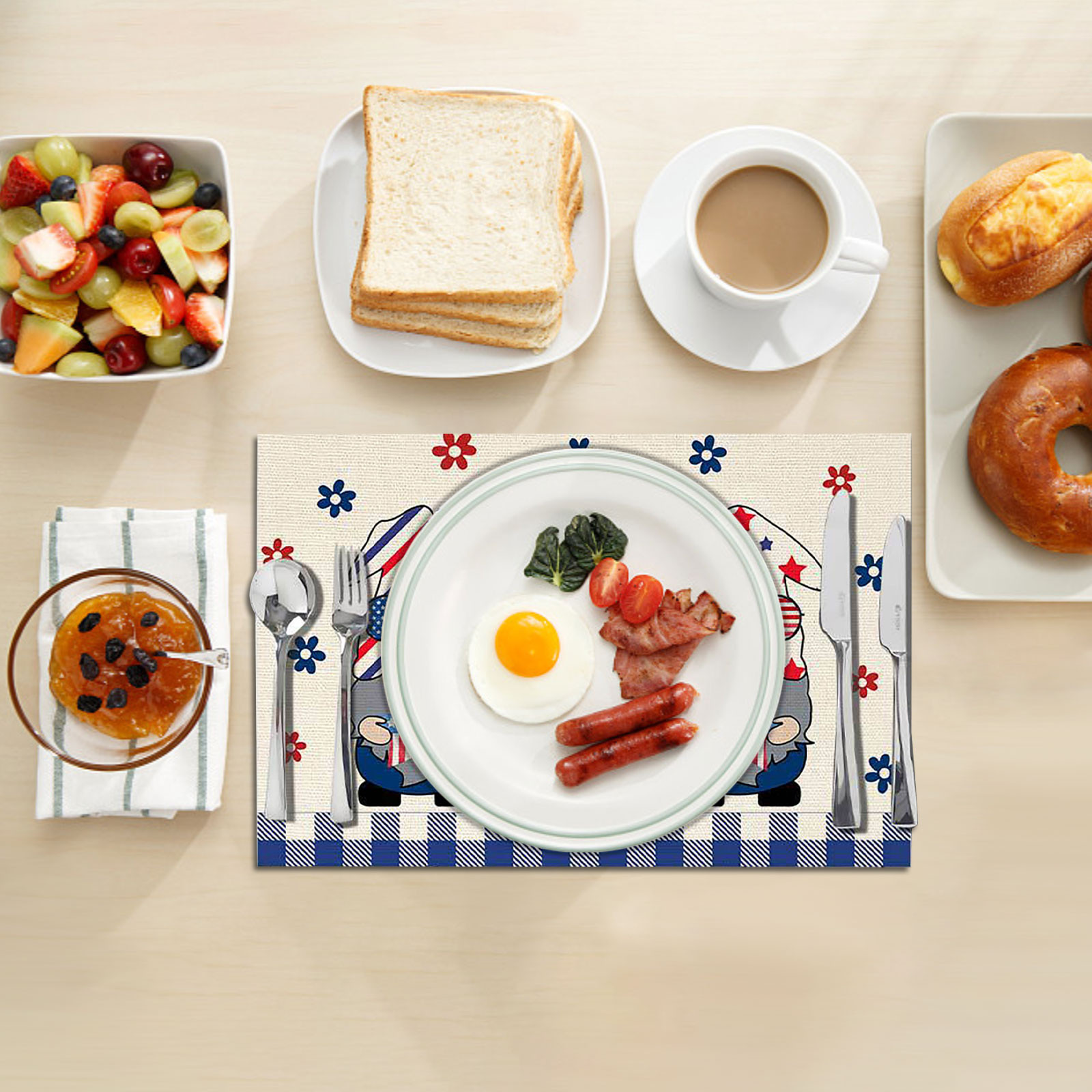 Lksixu 4th of July Patriotic Placemats, 13x16.5 inch Linen Stars and ...