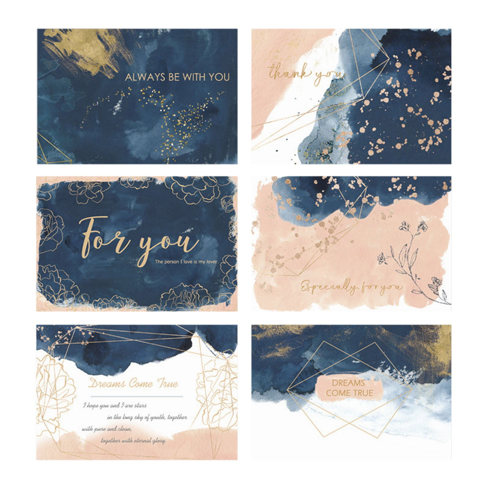 Lksixu 6 Pcs Thank You Cards With Envelopes, 4"x6" Watercolor Thank You ...