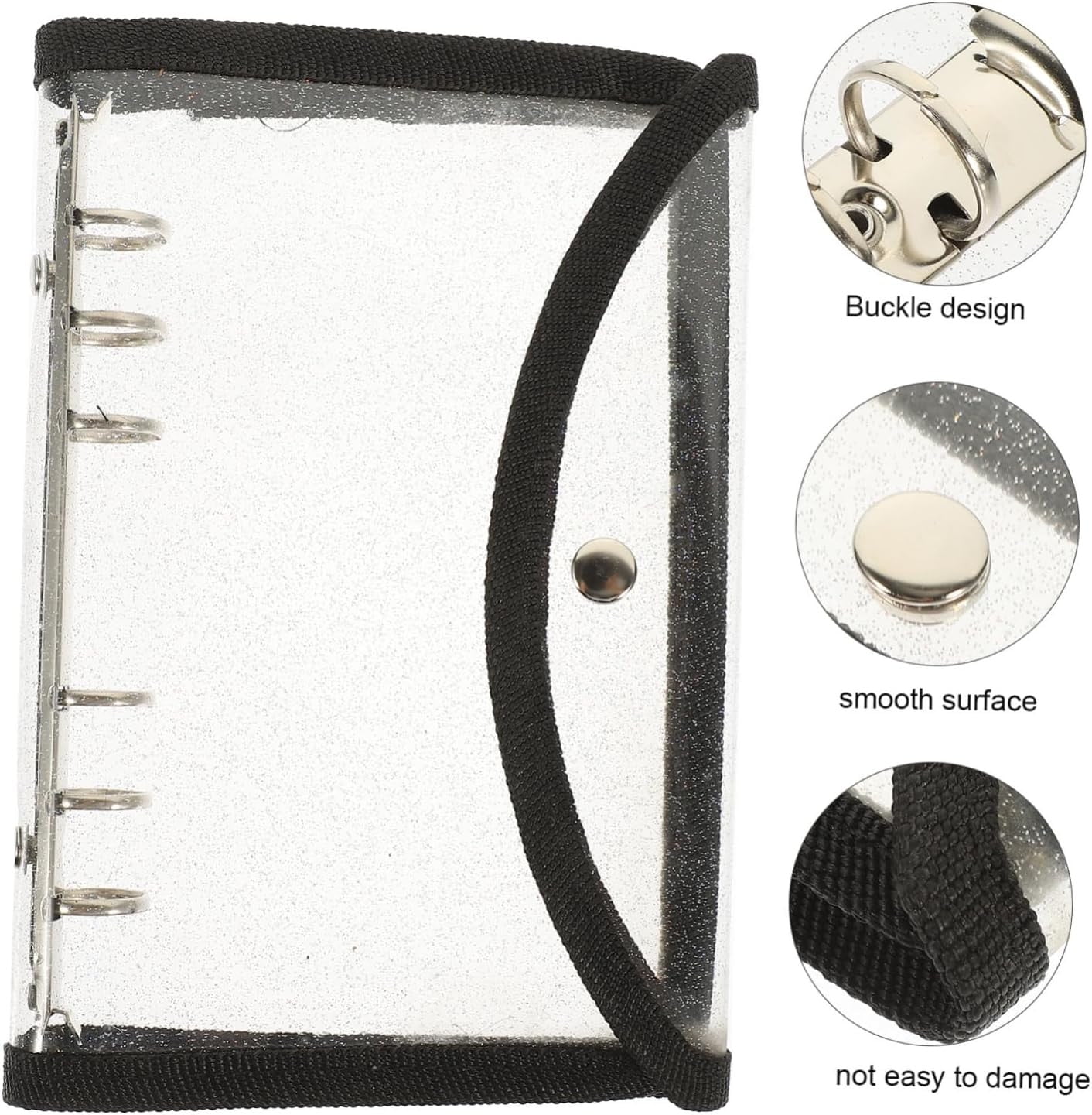 Lksixu 6 Ring Binder Cover, Transparent PVC Binder Protector Sleeve ...