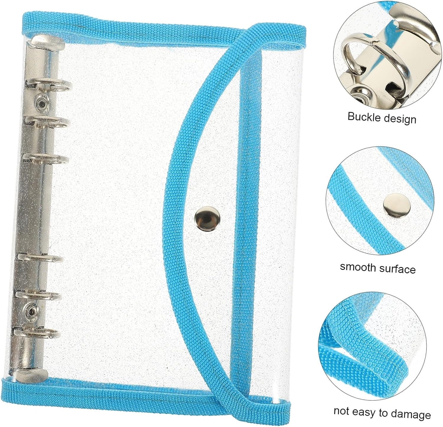 Lksixu 6 Ring Binder Cover, Transparent PVC Binder Protector Sleeve ...