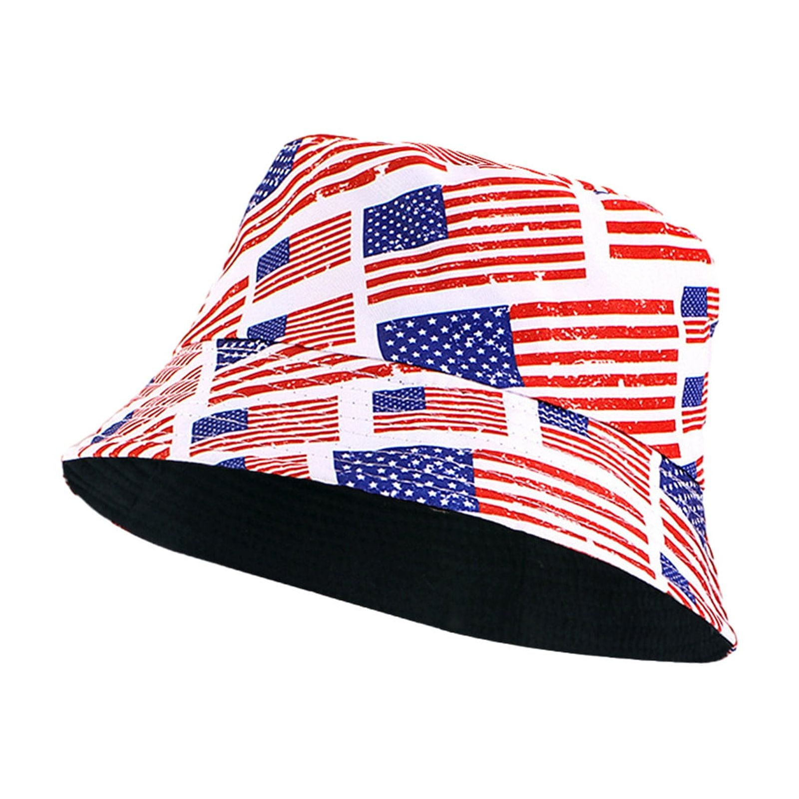 Lksixu American Flag Bucket Hat, Independence Day Star & Stripes Print ...