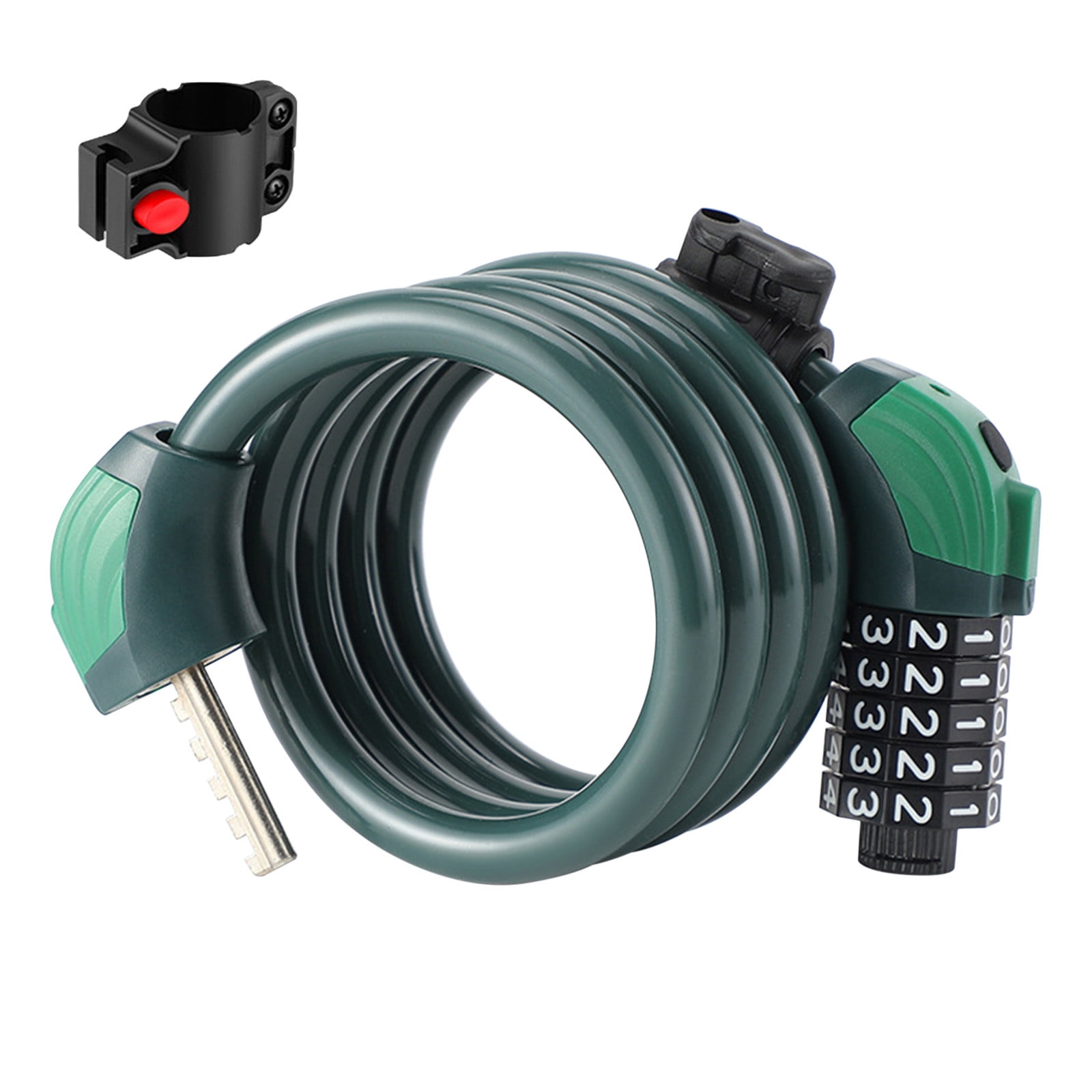 Lksixu Bike Lock Cable, 4 Feet Long Self Coiling Bike Lock 5-Digit ...