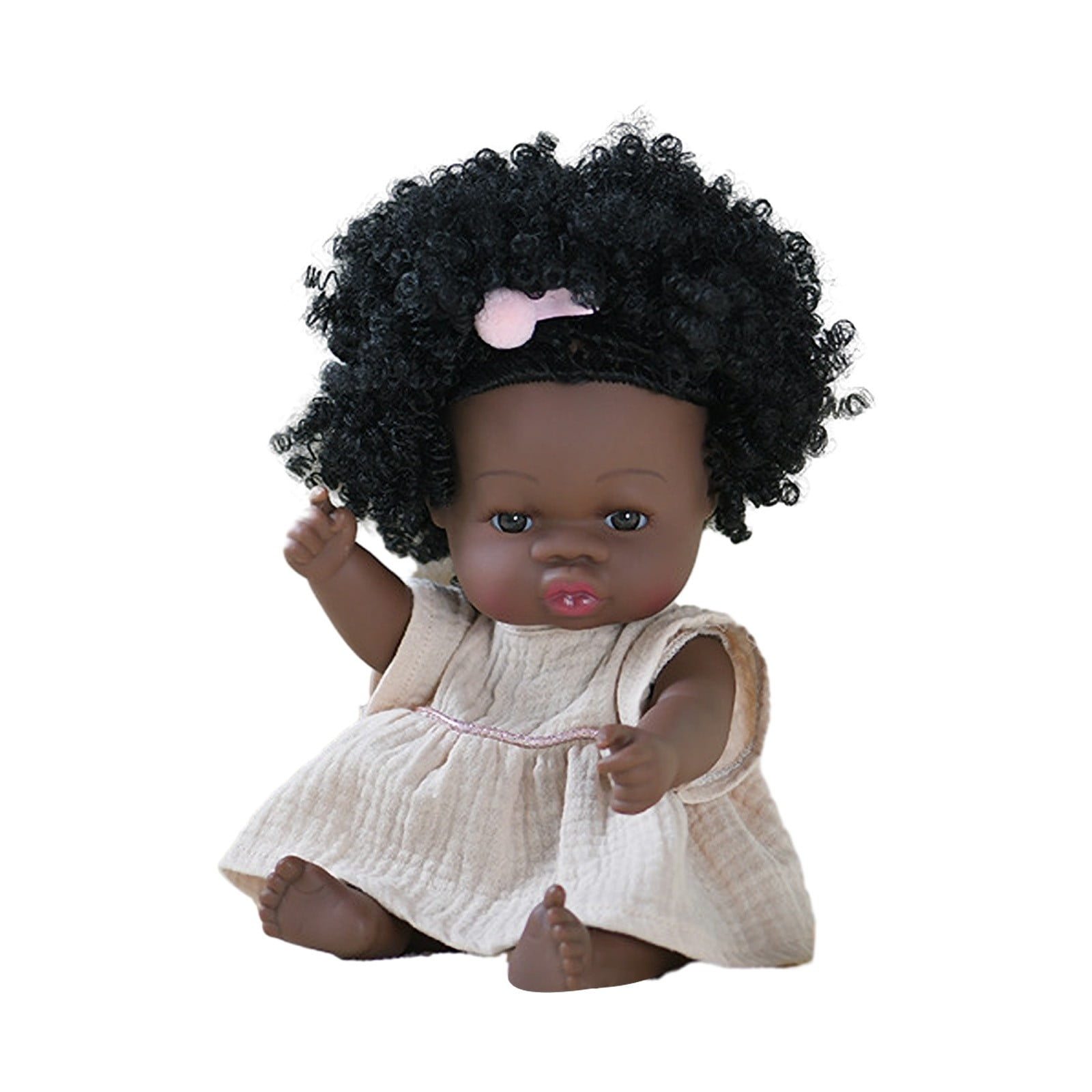 Lksixu Black Skin Doll Simulation African Black BabyDoll Toy with ...