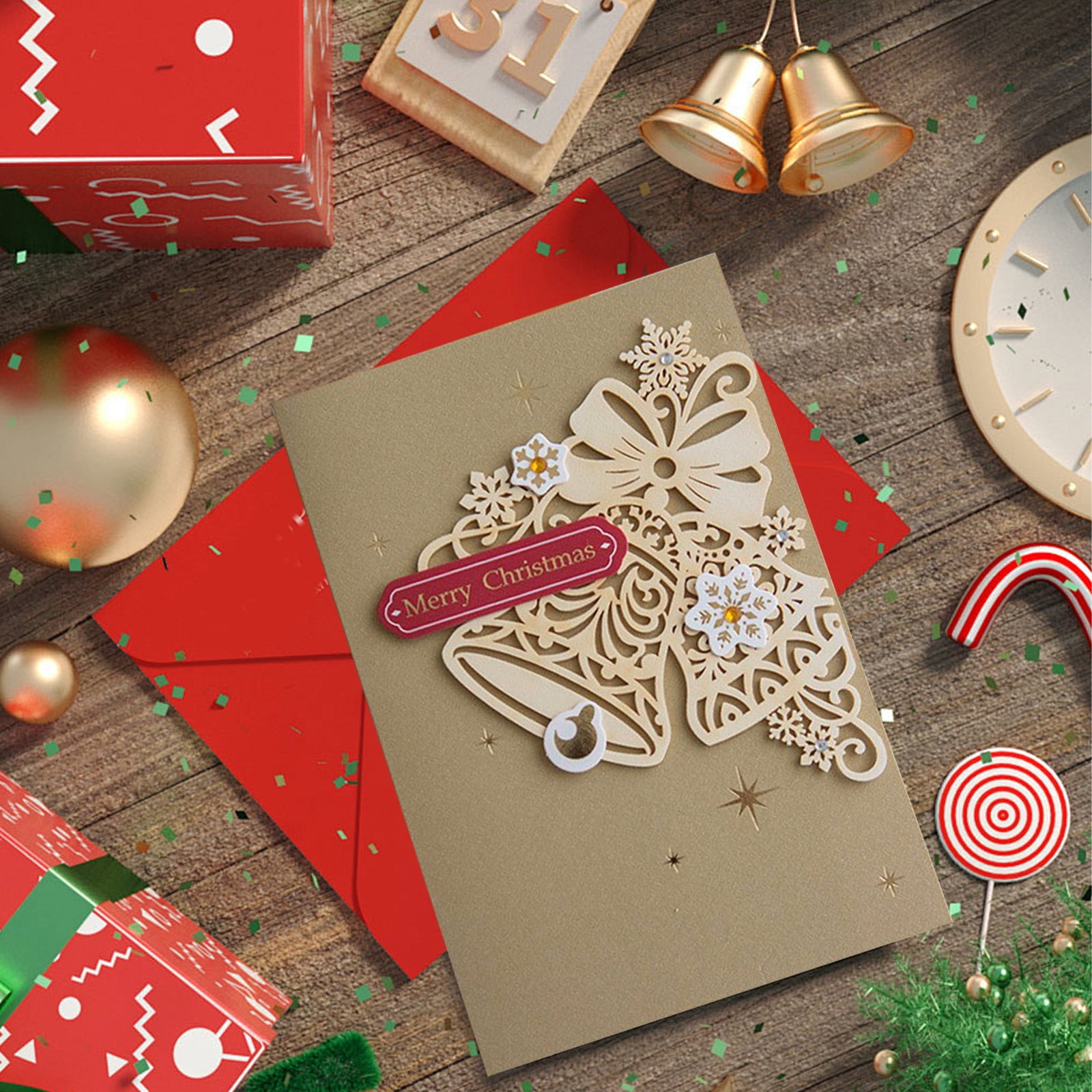 Lksixu Christmas Cards with Envelopes, 4.5x6.7 inch Folded Blank ...