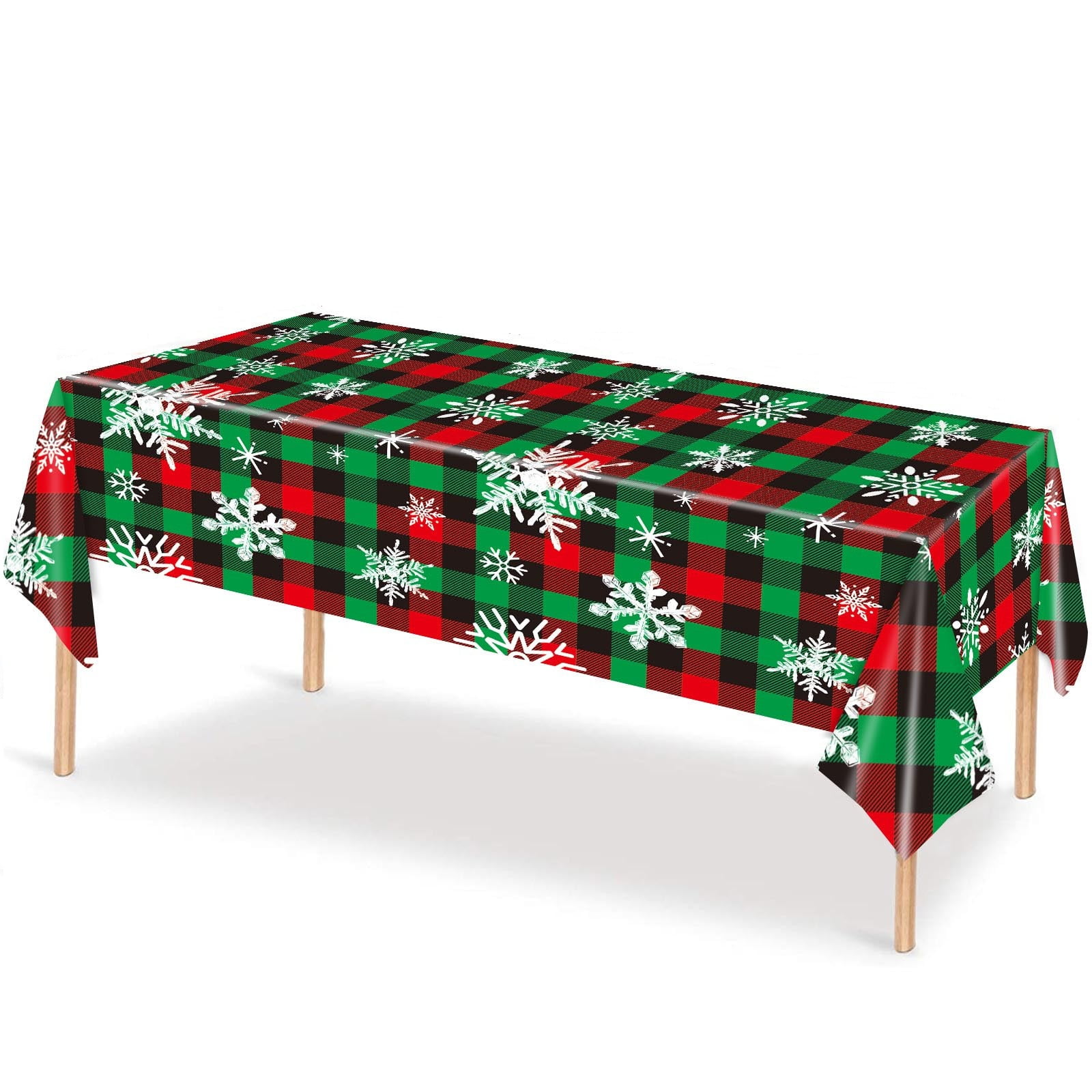 Lksixu Christmas Disposable Tablecloth, 54x108 inch Plastic Rectangle ...