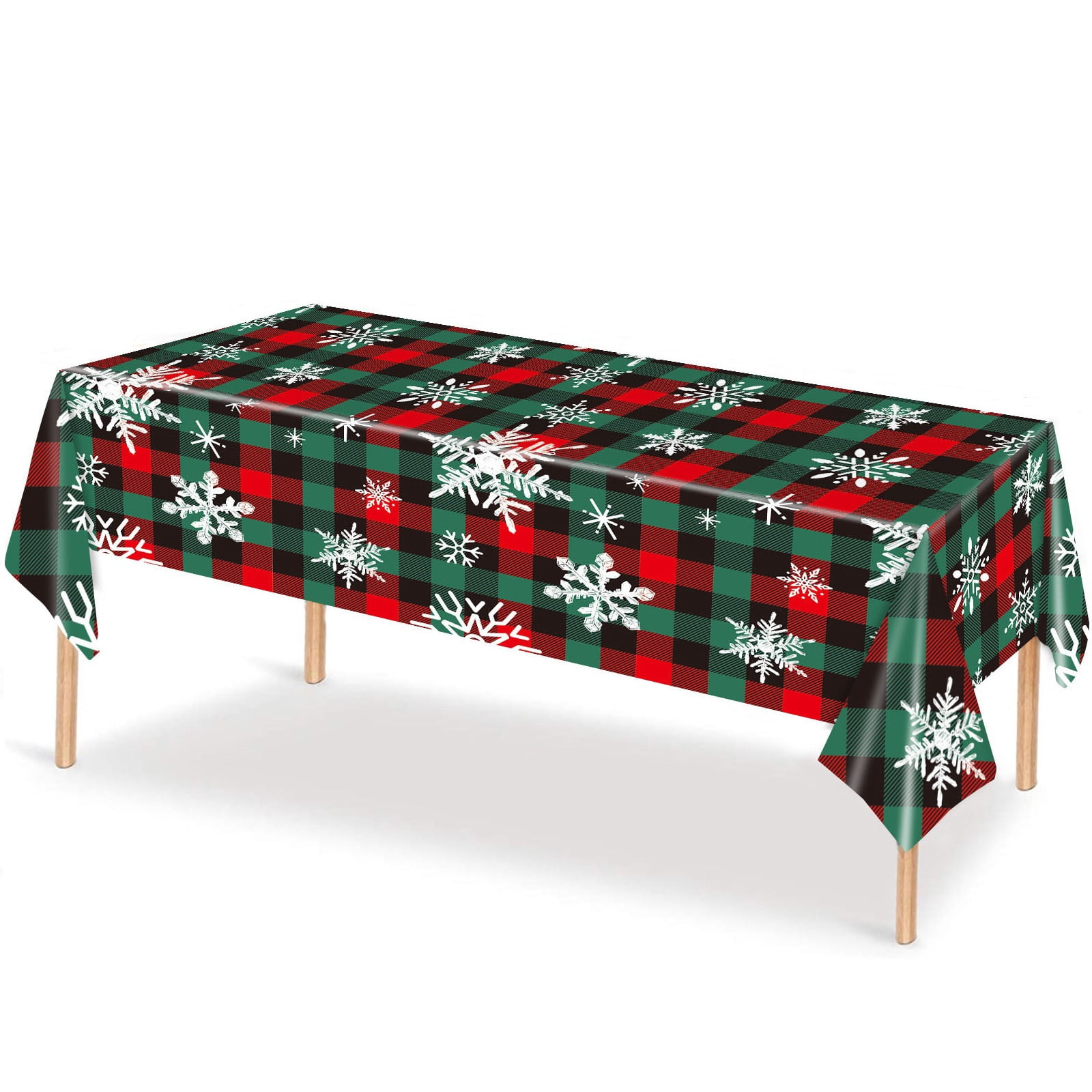 Lksixu Christmas Disposable Tablecloth, 54x108 inch Plastic Rectangle ...