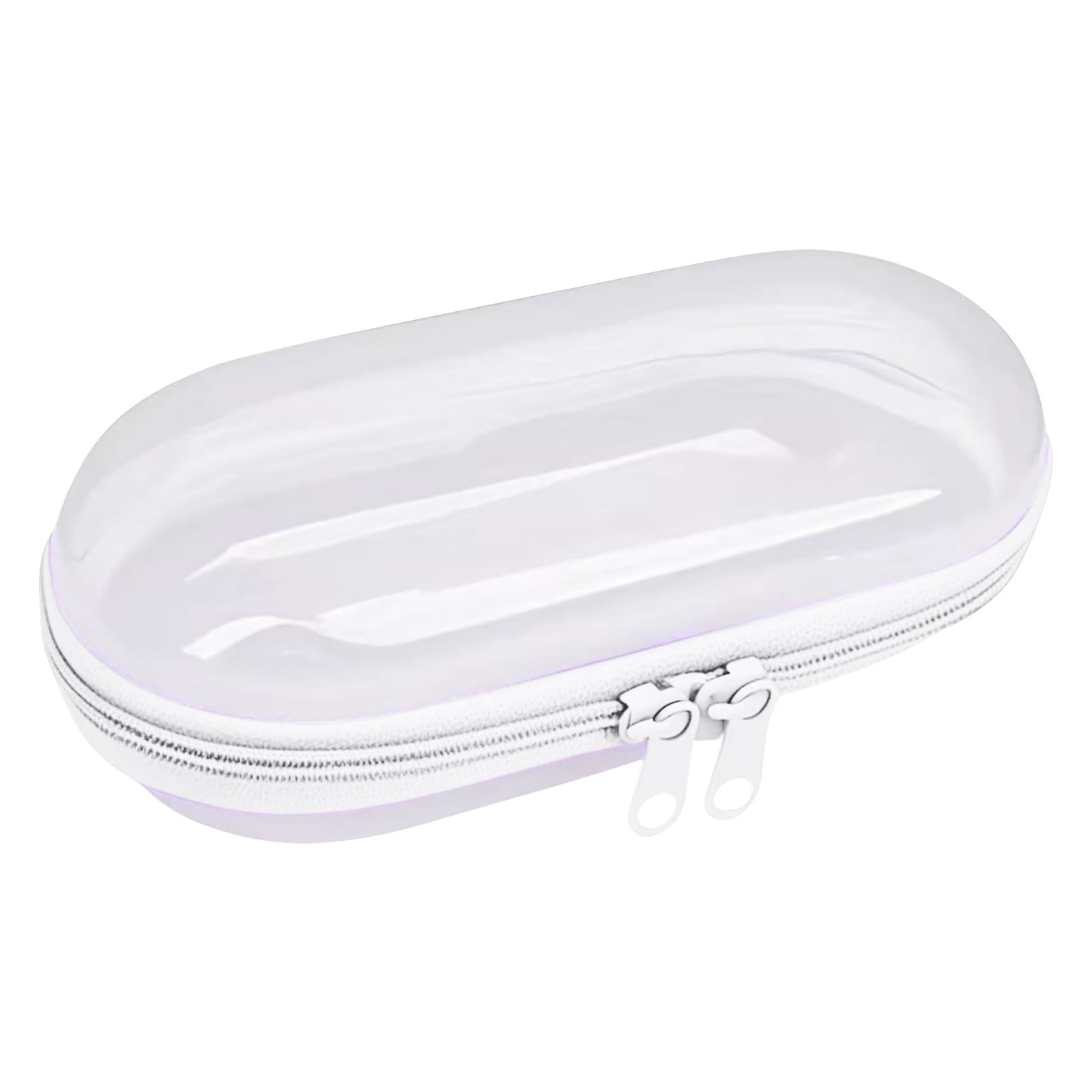 Lksixu Clear Hard Plastic Pencil Case, Double Zippered Hard Shell ...