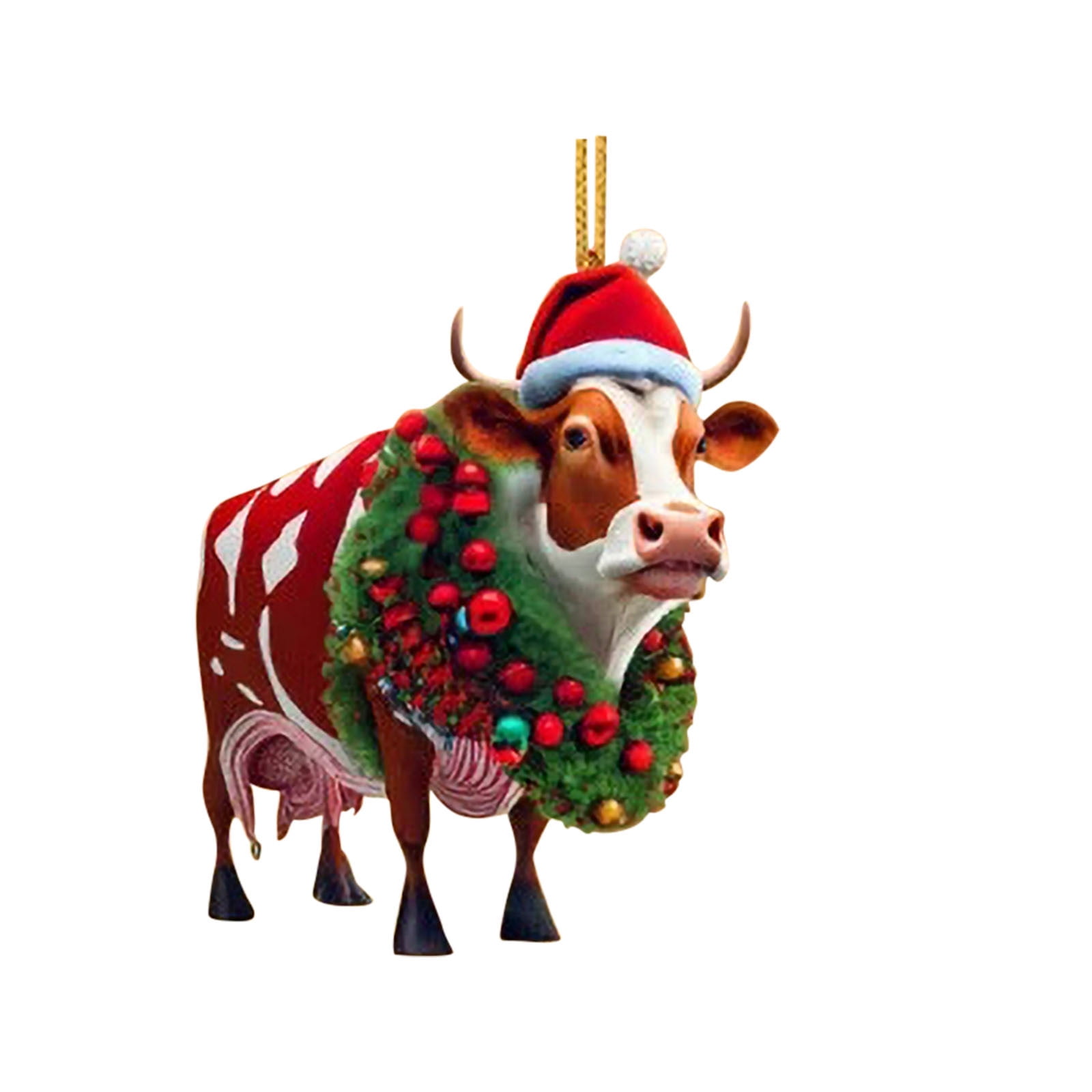 Lksixu Cow Christmas Ornaments for Christmas Tree ,Cute Acrylic ...