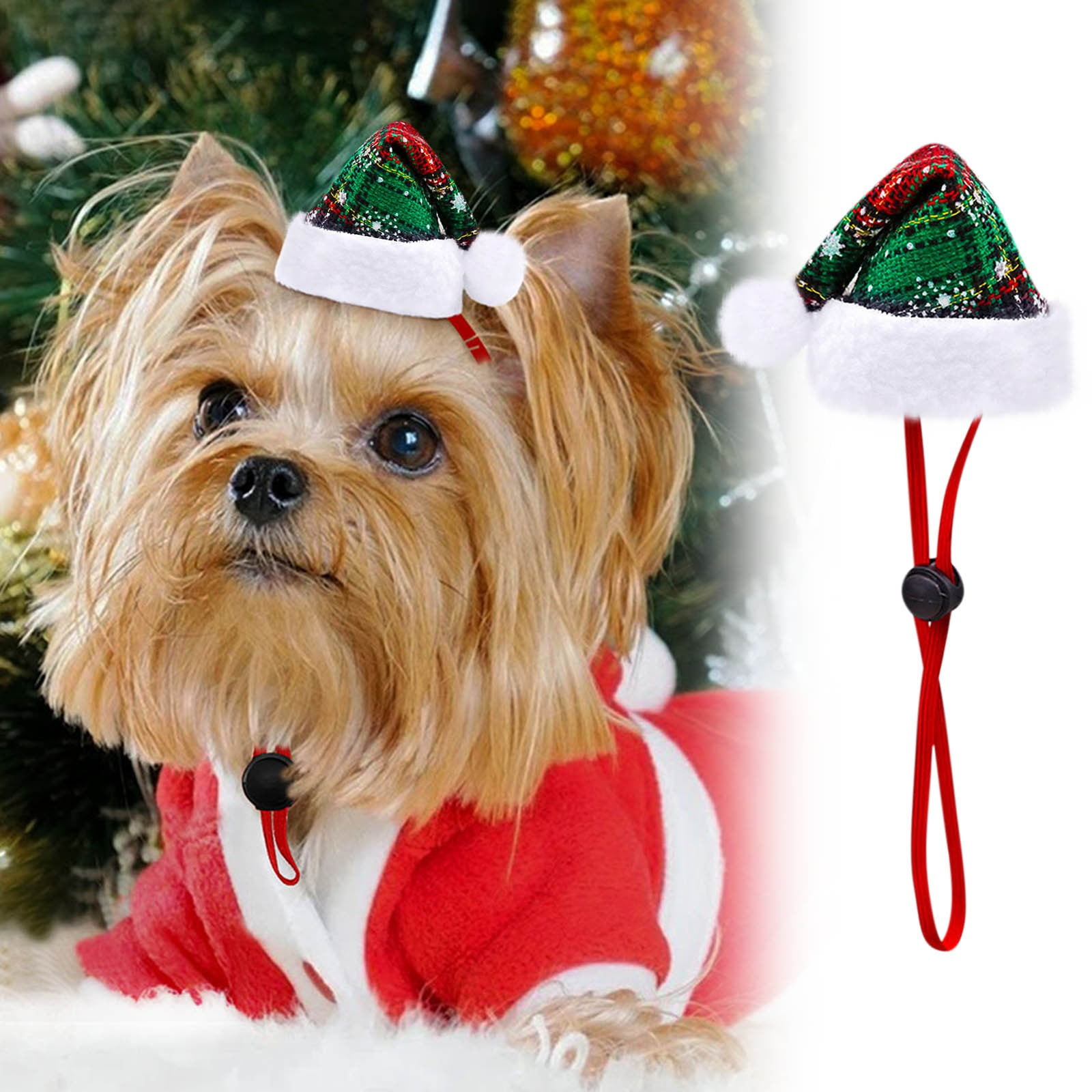Lksixu Dog Santa Hat Cute Cat Christmas Hats Adjustable Pet Costumes ...