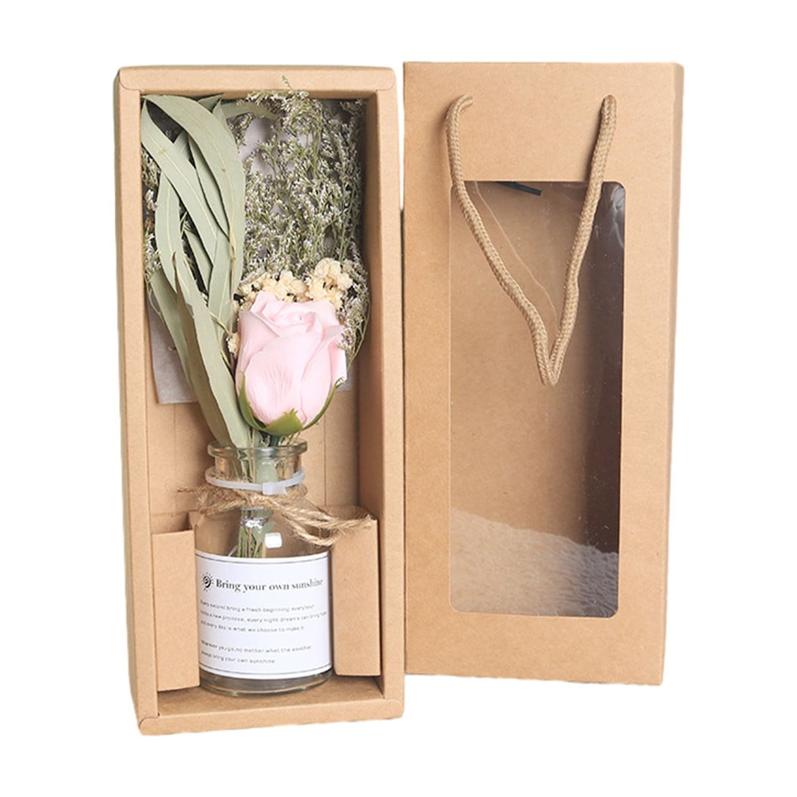 Lksixu Eternal Carnation Preserved Flowers Gift Box, Long-Lasting ...