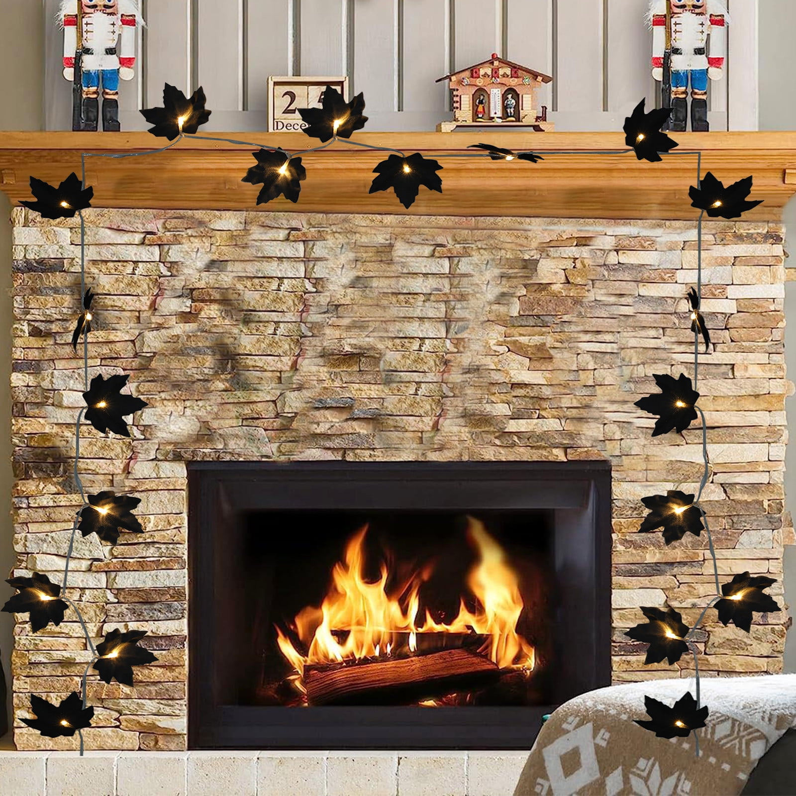 Lksixu Halloween Decorations Lighted Fall Garland Total 20Ft 50 LED ...