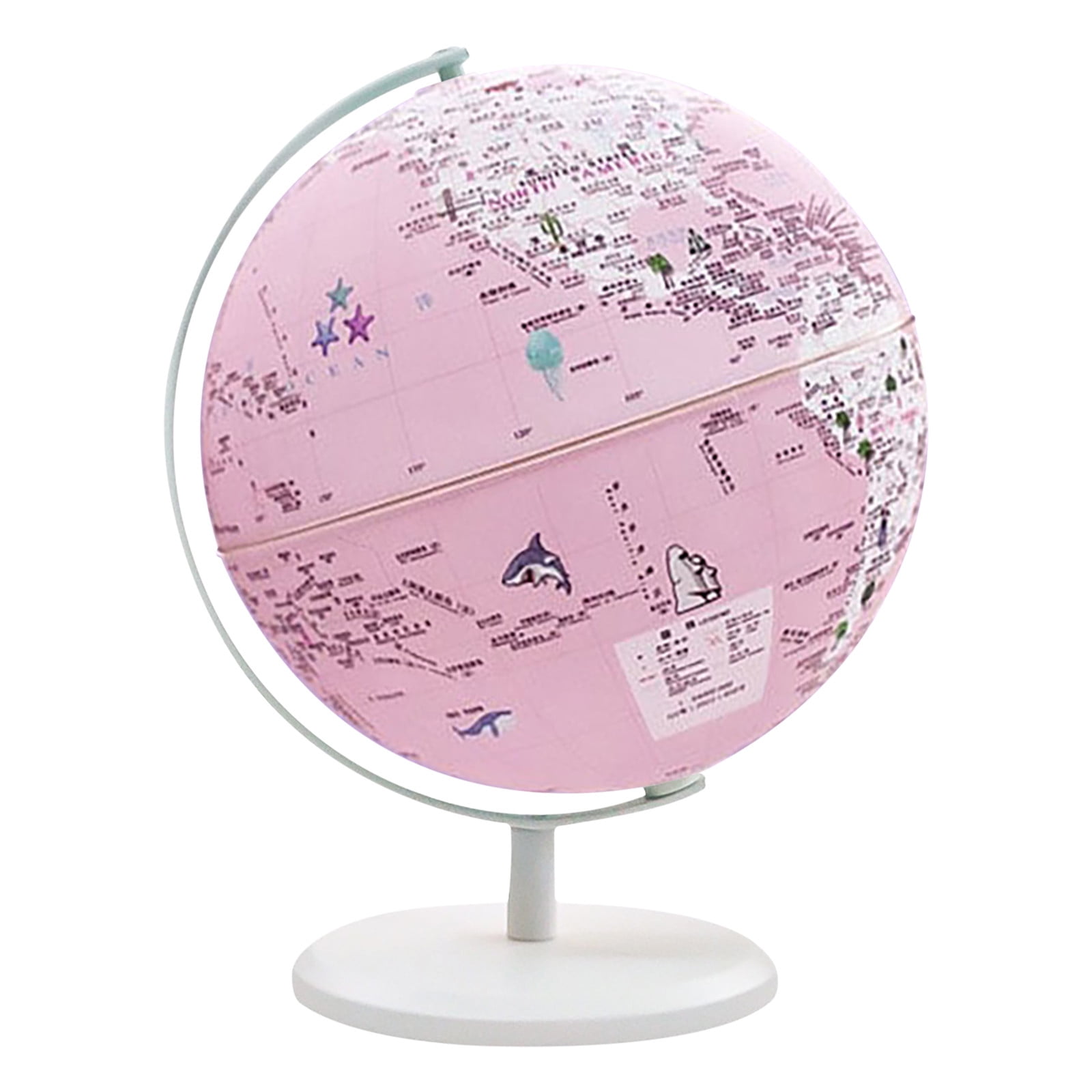 Lksixu Illuminated World Globe with Stand, 8 inch Geography Educational ...