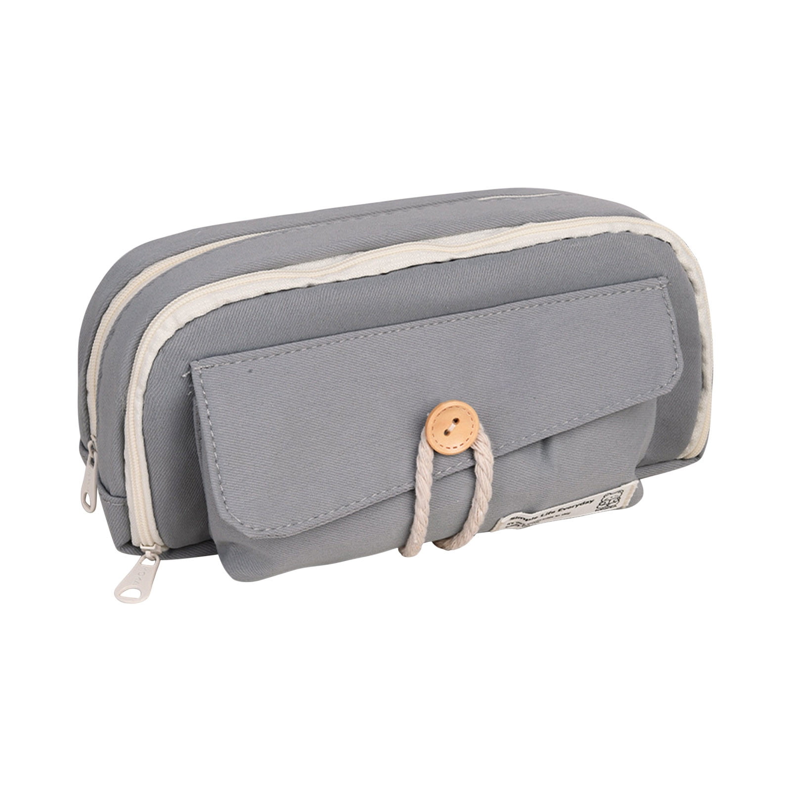Lksixu Large Capacity Pencil Case, 3-Layer Canvas Pencil Pouch with ...