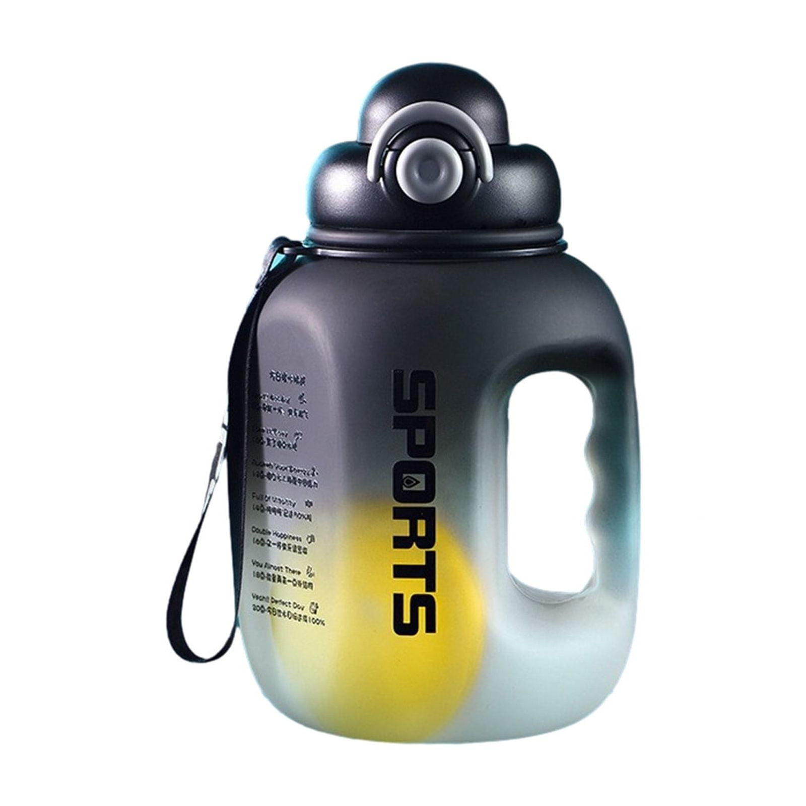 Lksixu Large Capacity Water Bottle, 56oz Gradient Color Large Water Jug with Motivational Time ...