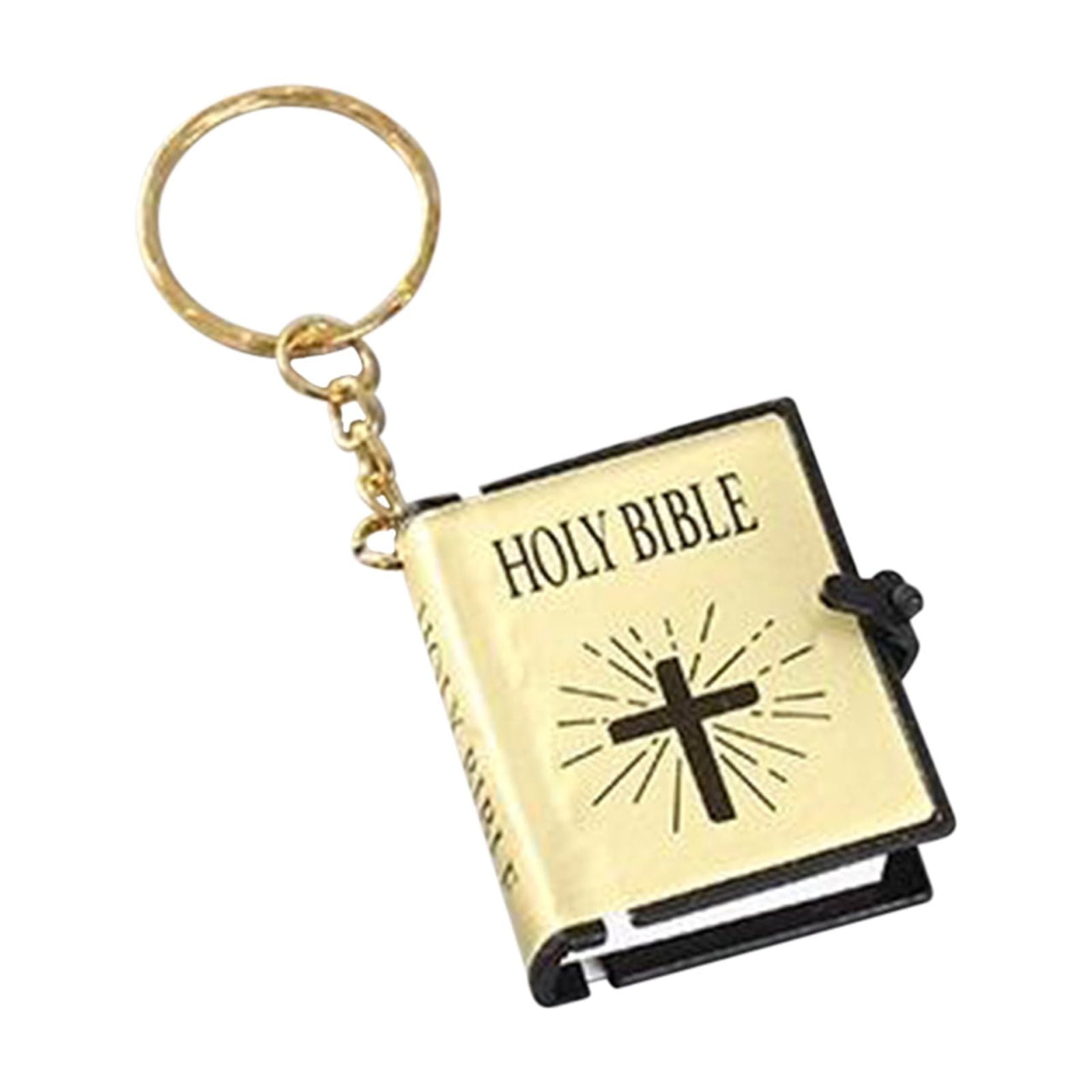 Lksixu Miniature Holy Bible Keychain, 1.5 inch Small Scripture Real ...