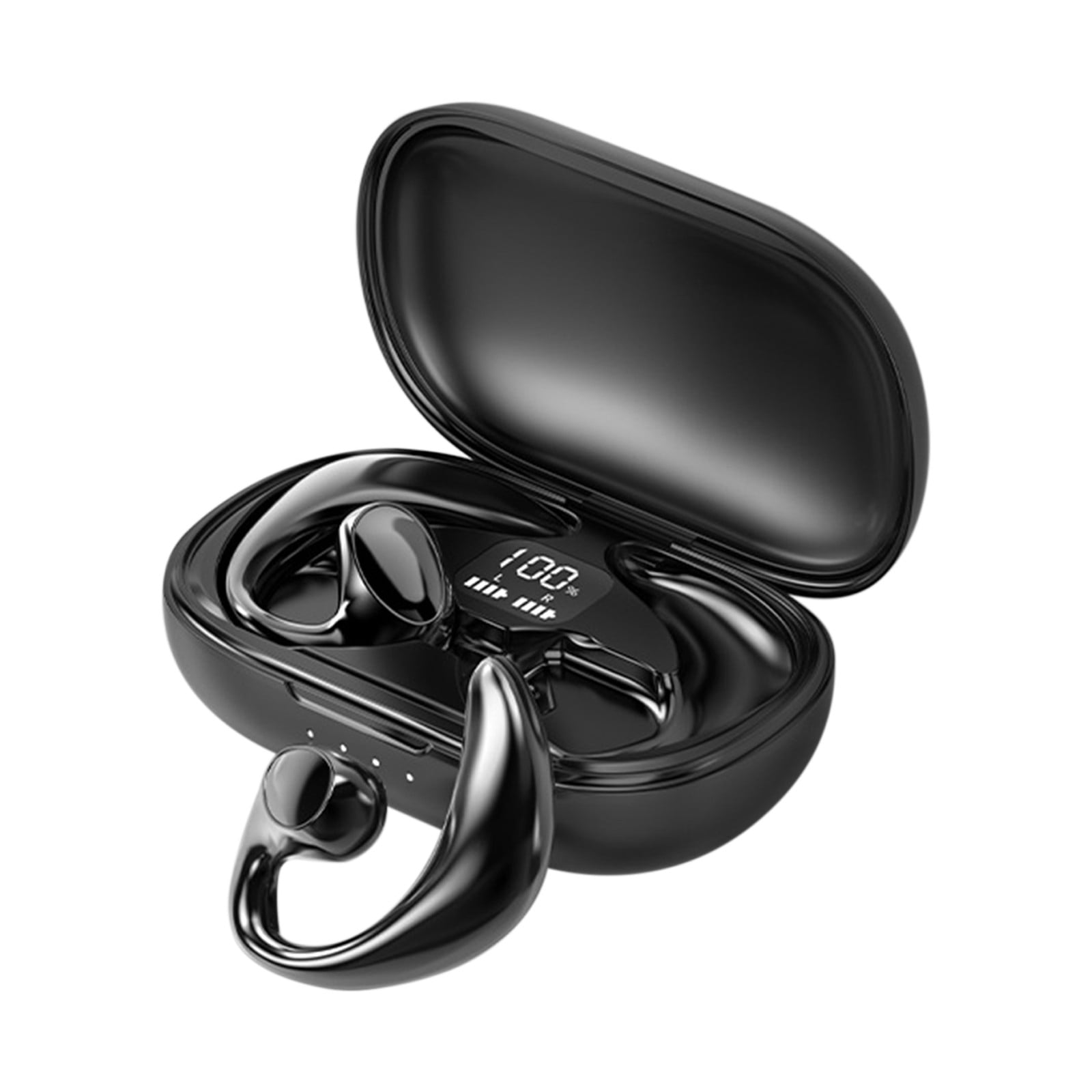 Lksixu Open Ear Headphones, Bluetooth 5.3 Clip-on Earphones with LED ...