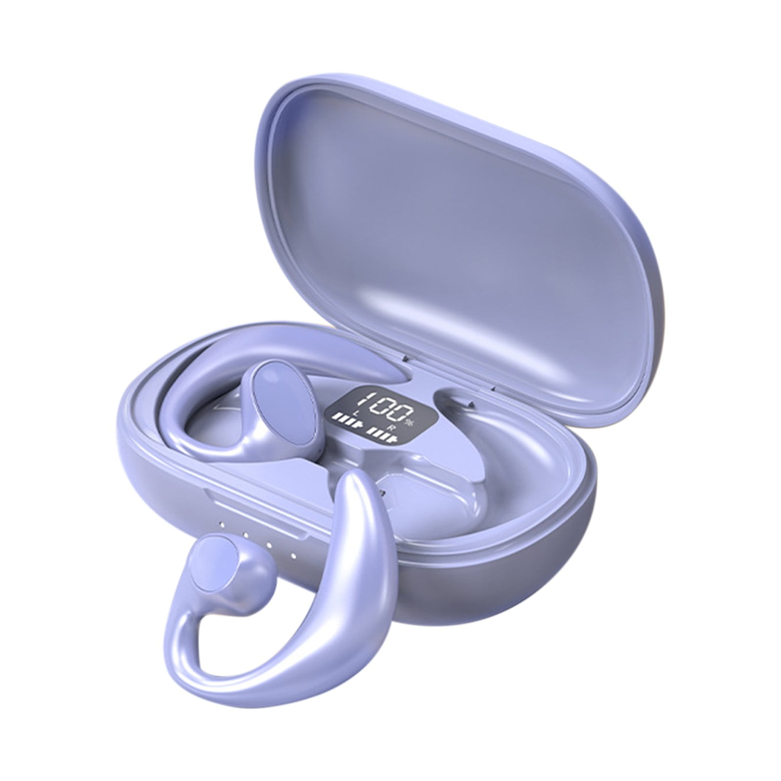 Lksixu Open Ear Headphones, Bluetooth 5.3 Clip-on Earphones with LED ...