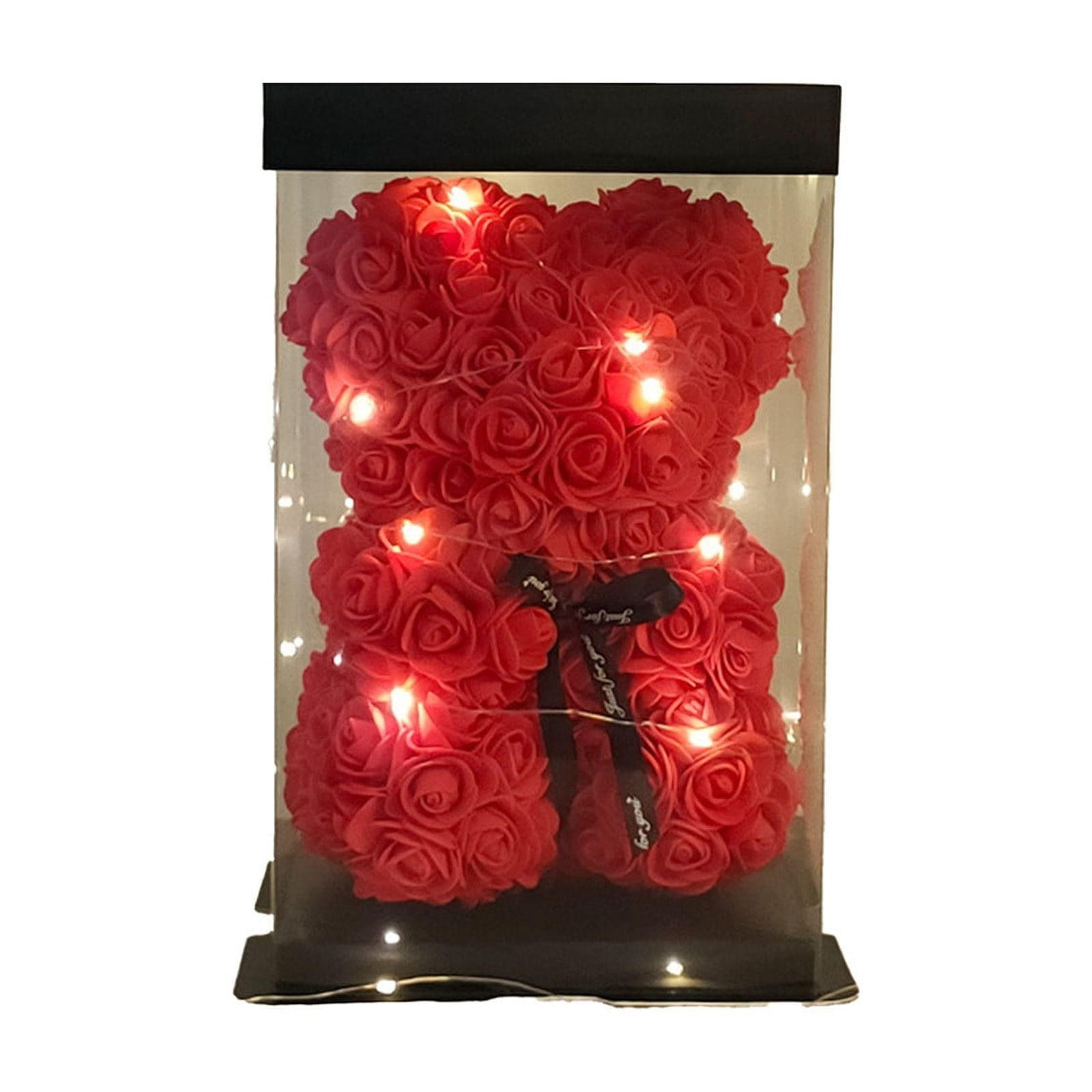 Lksixu Rose Flower Bear, Valentine's Gifts for Her Artificial Rose ...