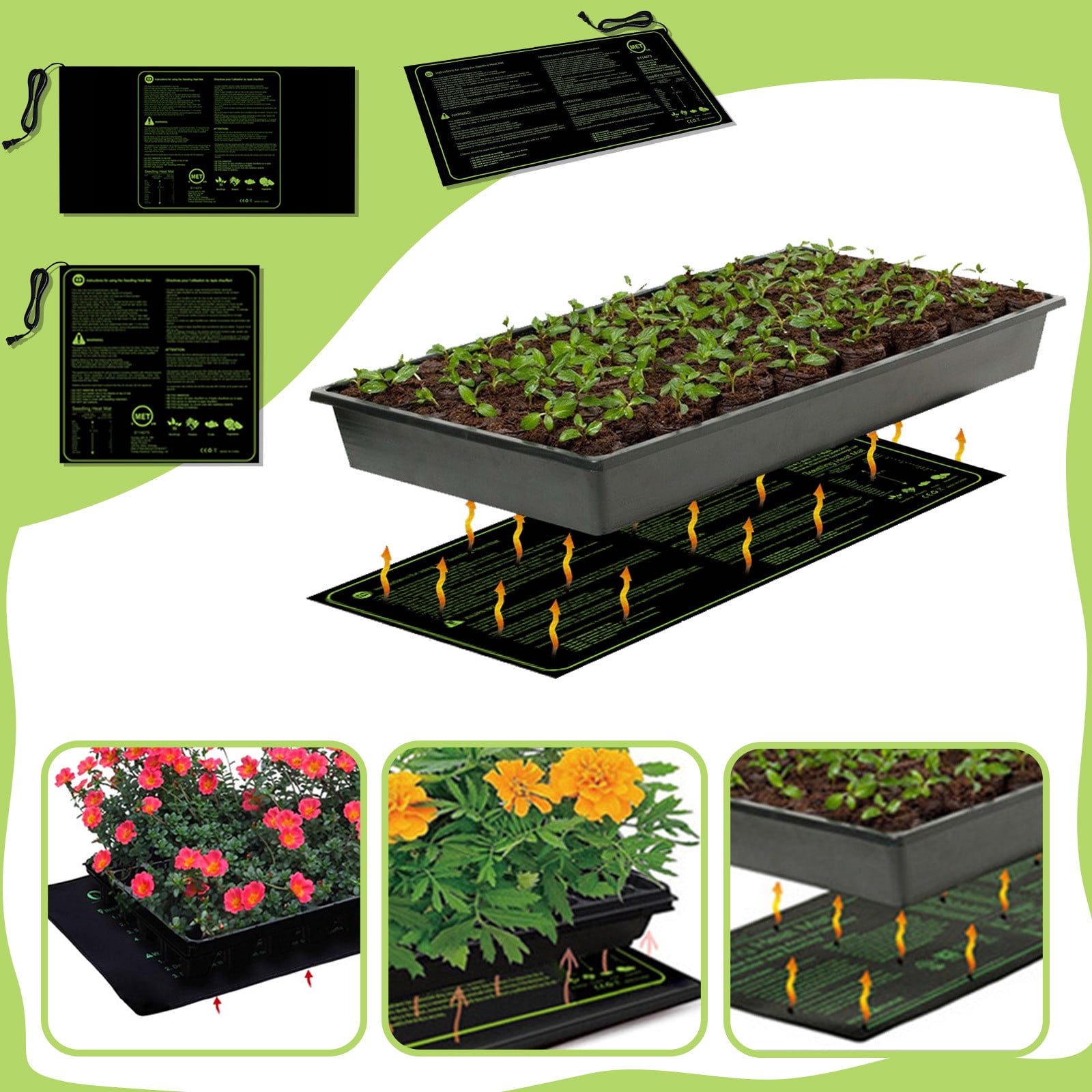 Lksixu Seedling Heat Mat for Seed Starting, 20"x20" Warm Hydroponic ...