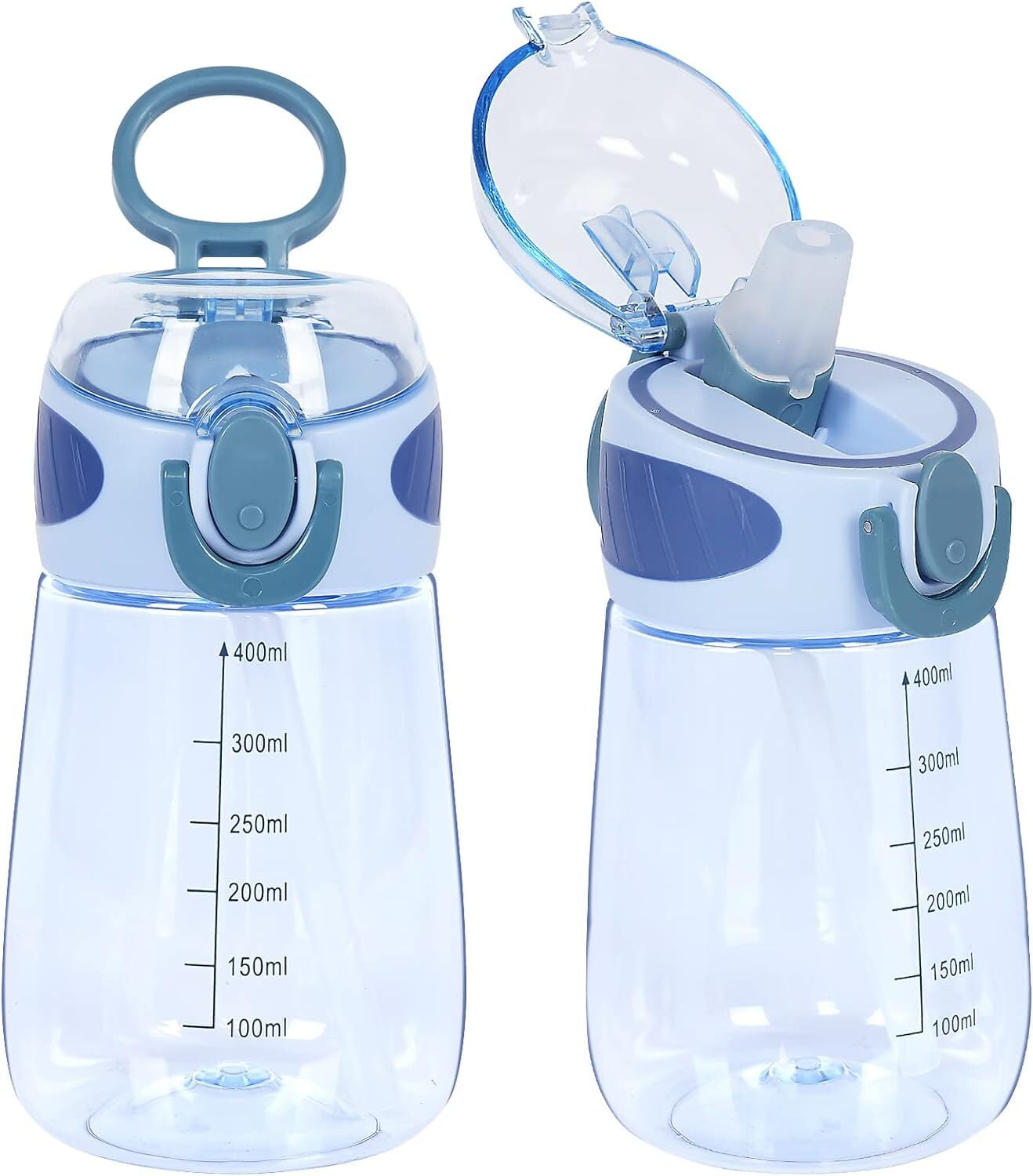 Lksixu Sports Water Bottle, 14oz Cute Water Bottle with Straw and Carry ...