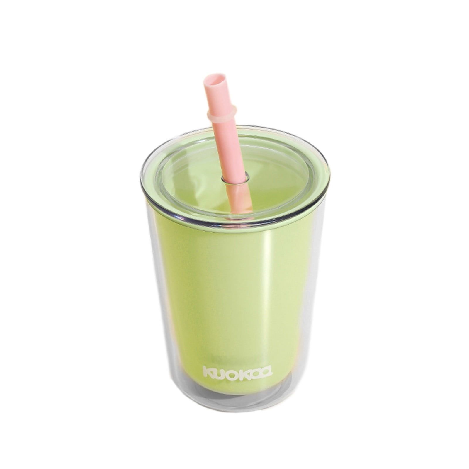 Lksixu Summer Iced Coffee Cups, Double Wall Colored Water Cup with ...