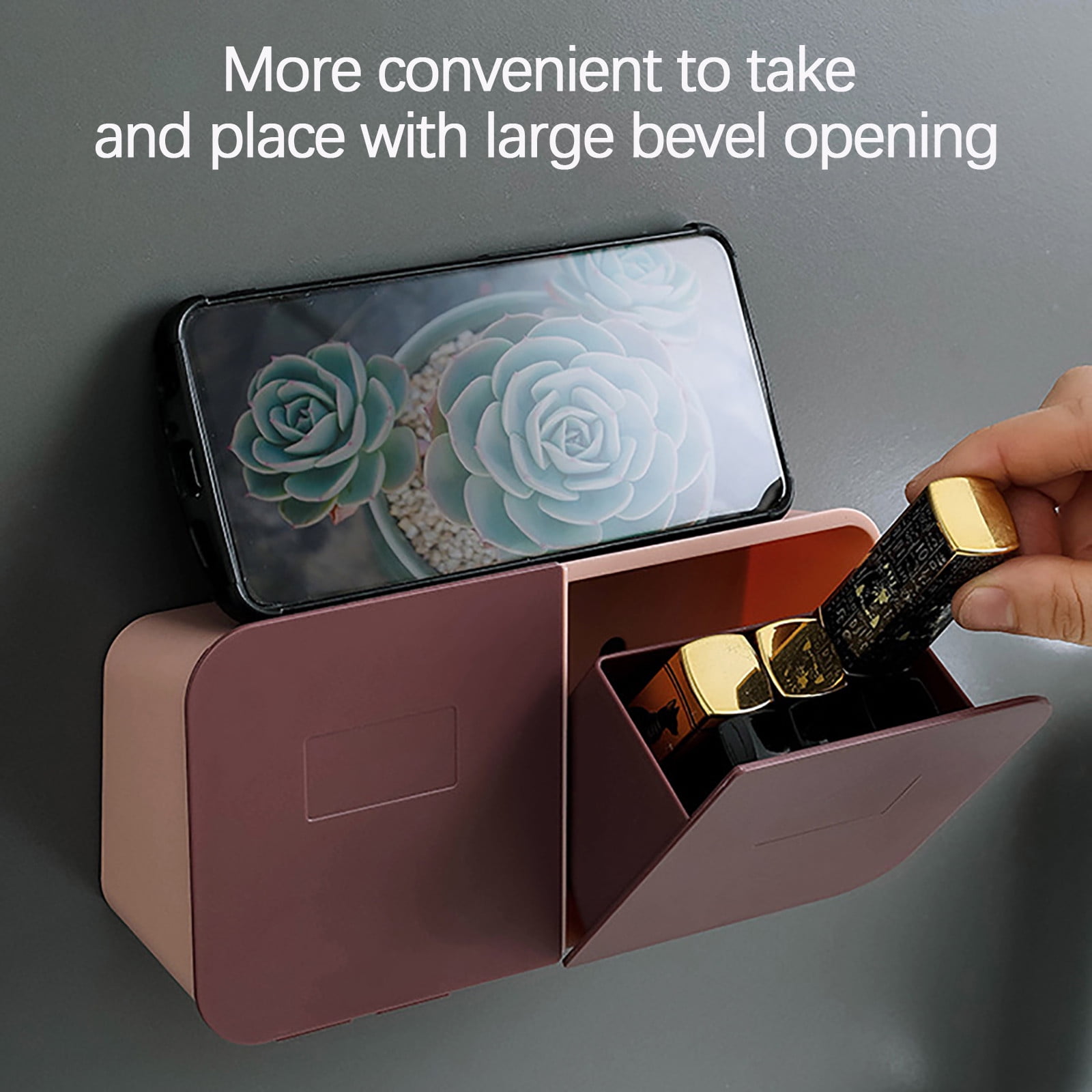 Lksixu Trace-free Wall-mounted Sealed Dust-proof Bathroom Storage Box ...