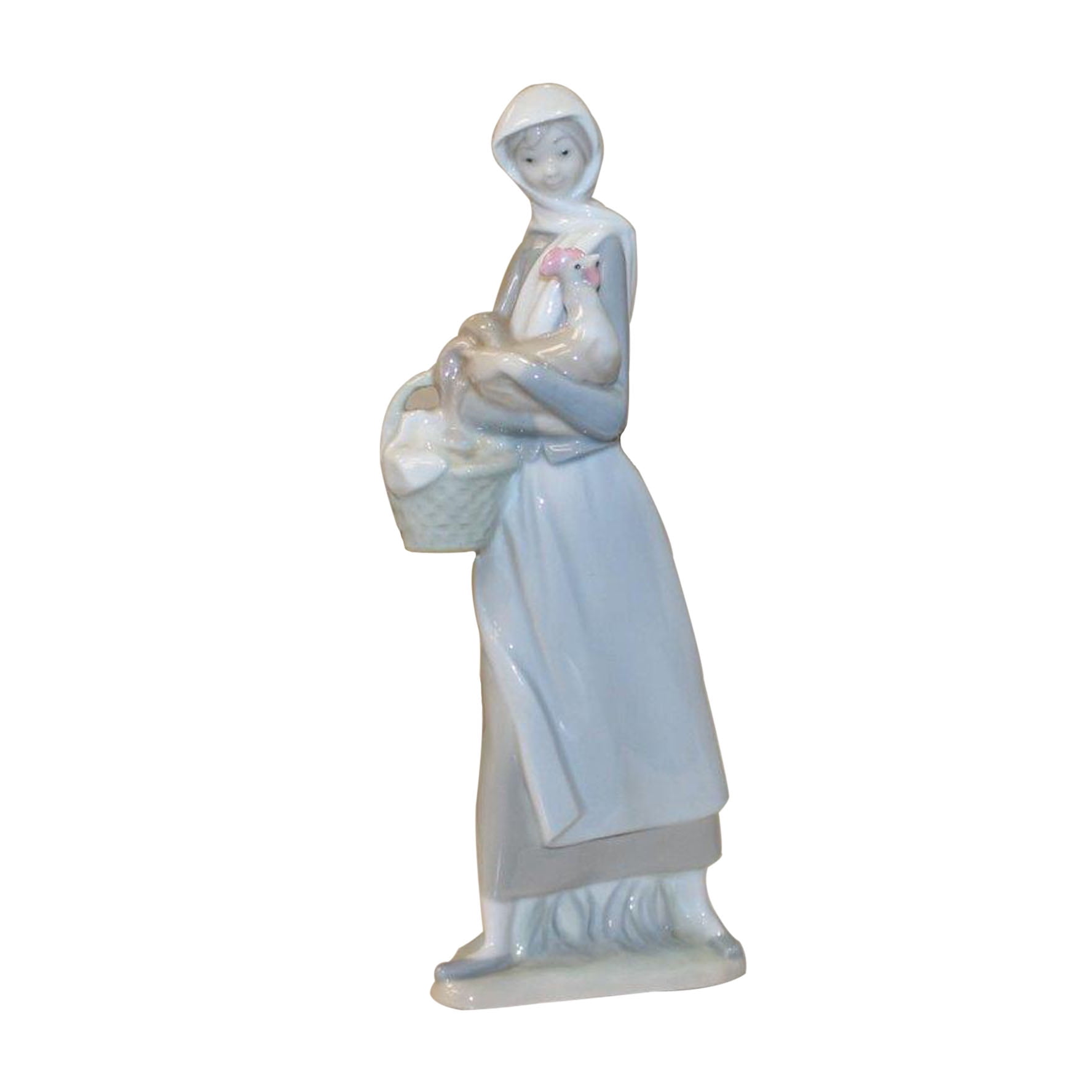 Lladro Figurine: 4591 Girl with Cockerel | No Box - Walmart.com