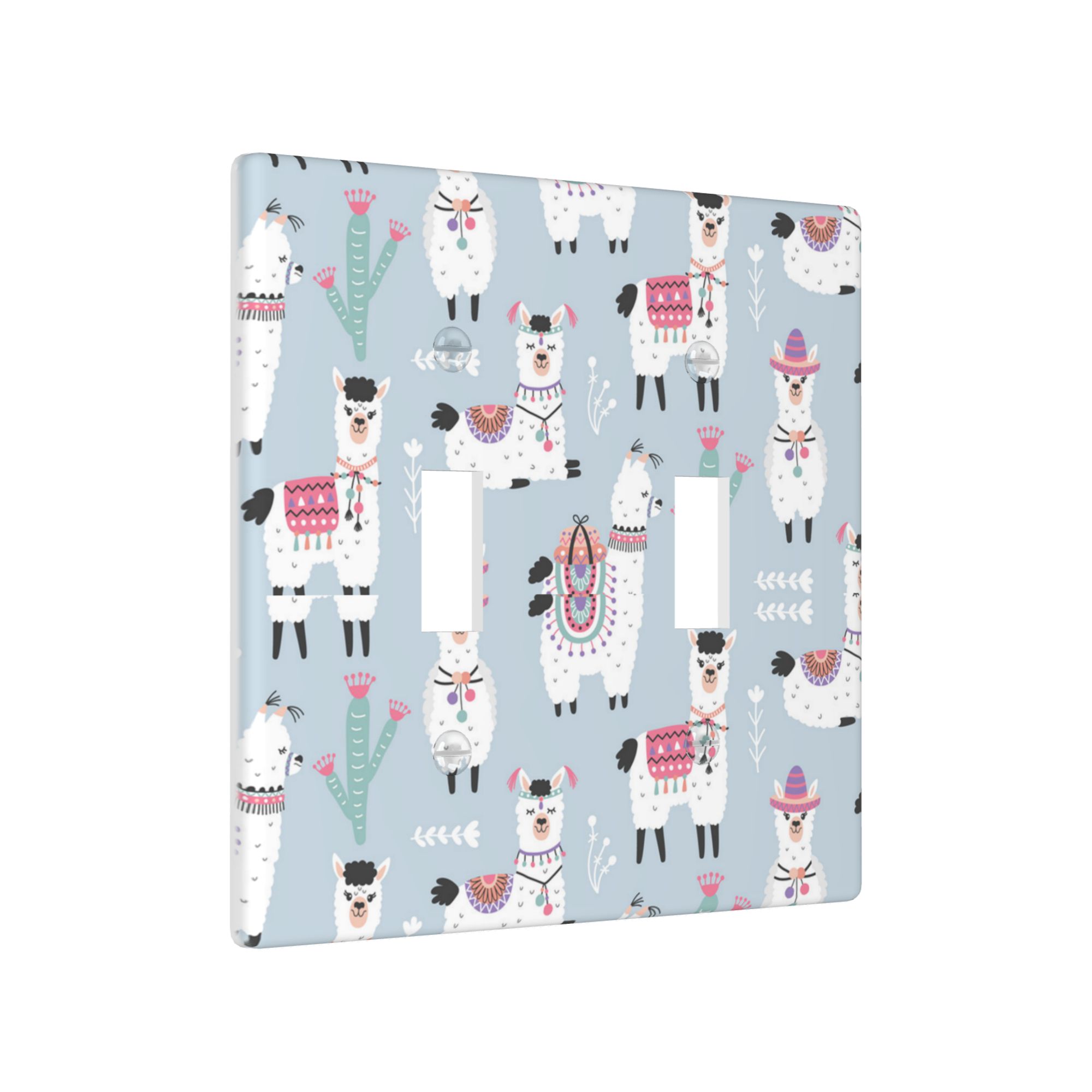 Llama Alpaca Seamless Pattern Double Toggle Light Switch Plate ...