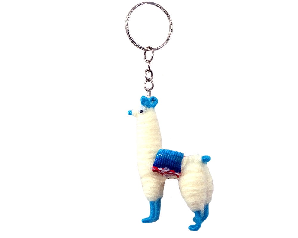 Llama Animal Peruvian Alpaca Wool Figurine Lightweight Keychain Metal ...