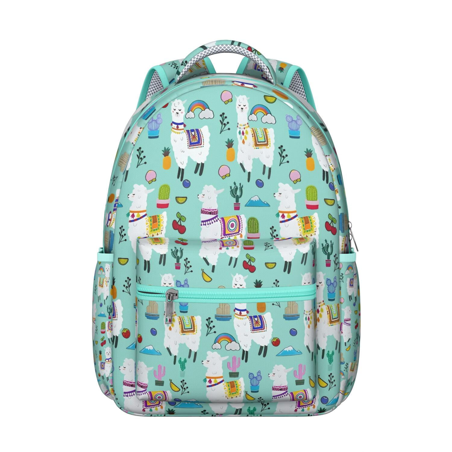 Llama Backpack for School - Waterproof Bookbag with Alpaca Pattern ...