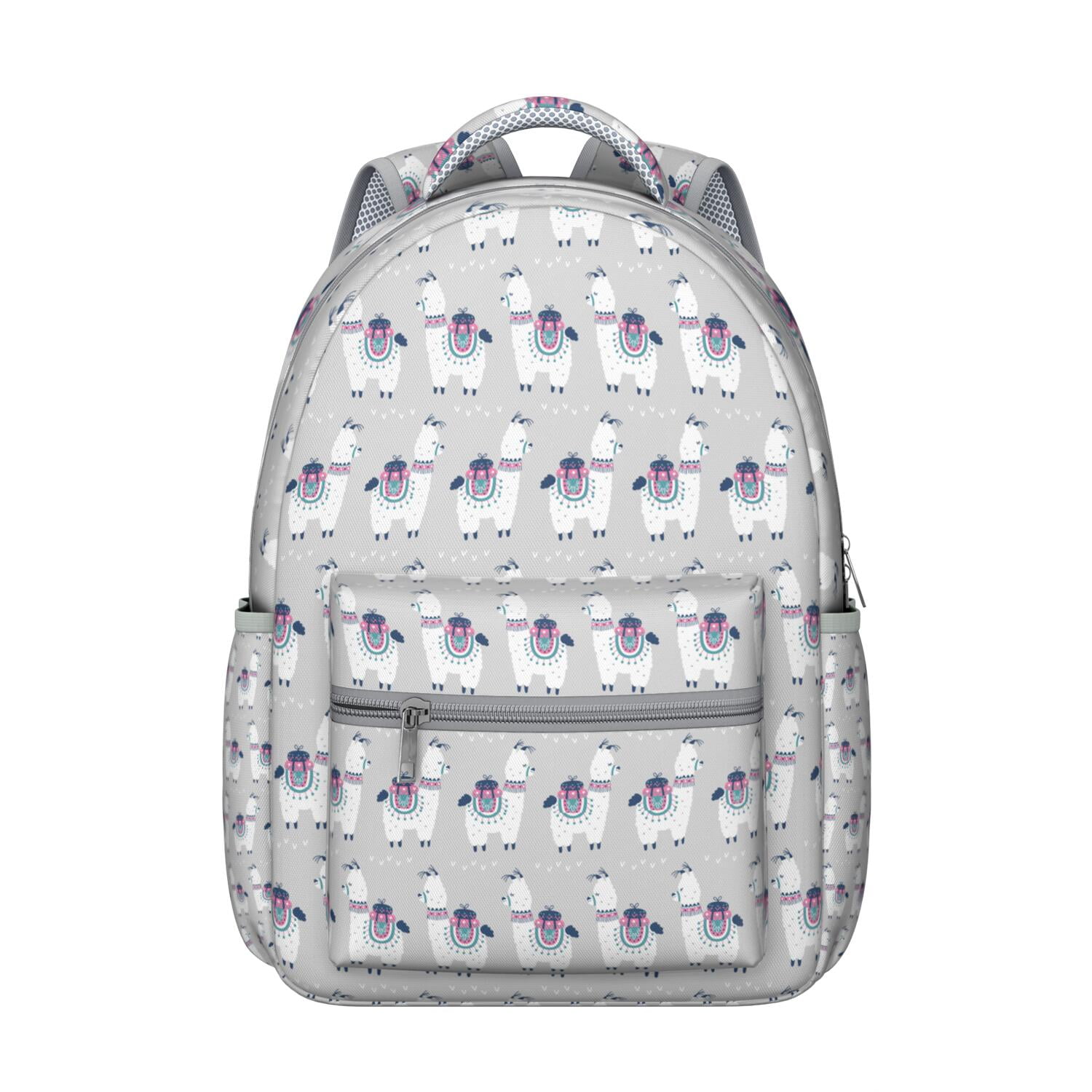 Llama Backpack for School - Waterproof Bookbag with Alpaca Pattern ...