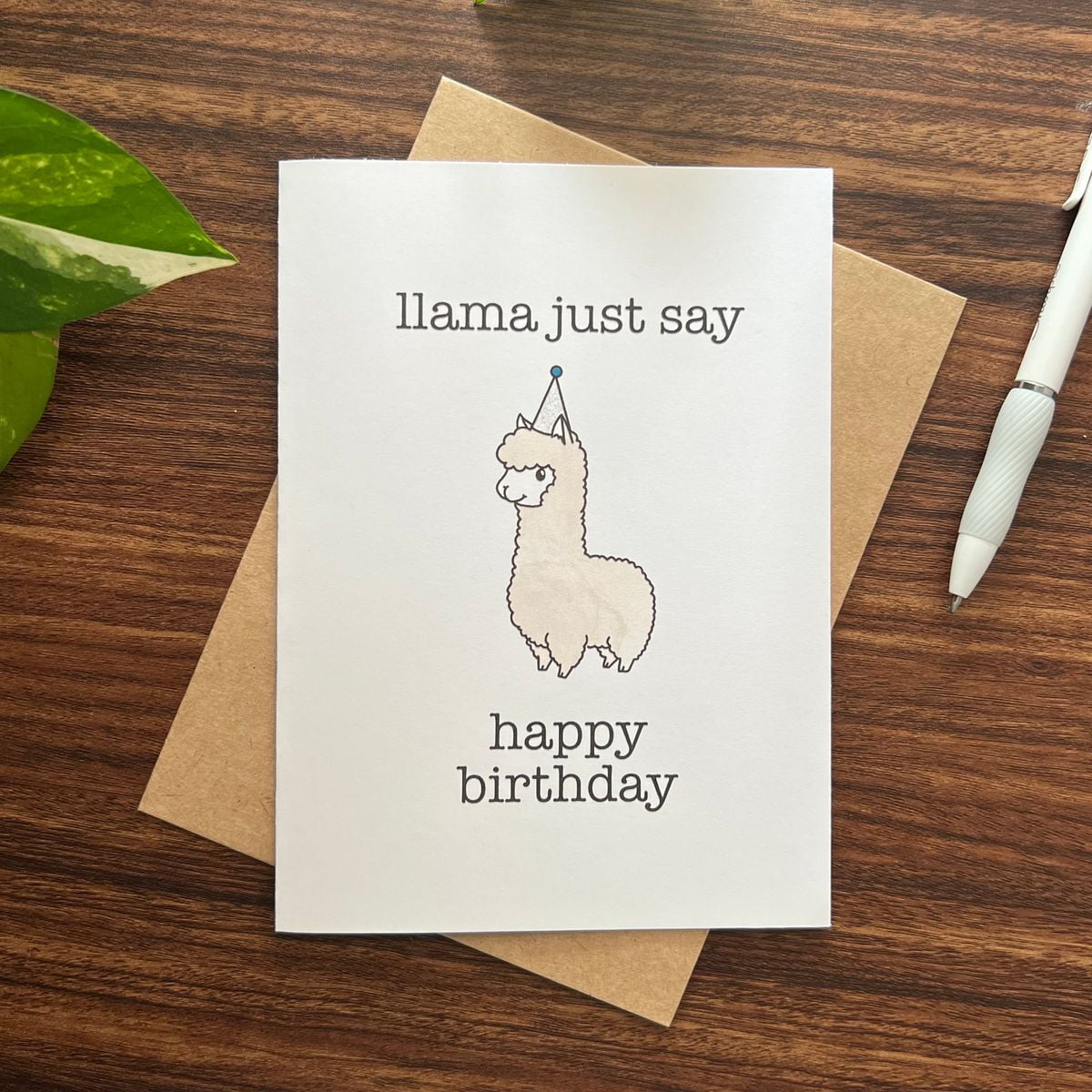 Llama Birthday Card – "Llama Just Say Happy Birthday" Design – Includes ...