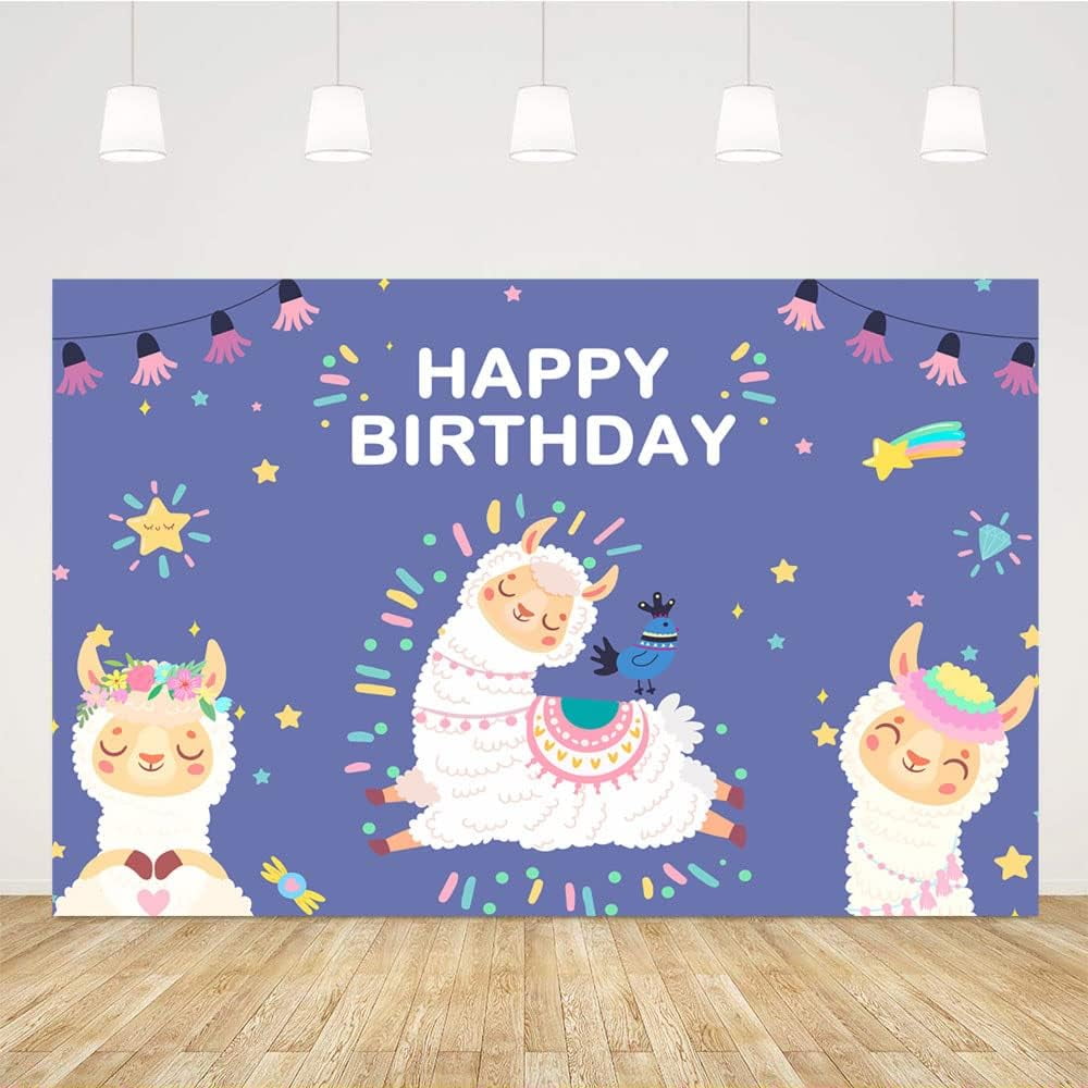 Llama Birthday Party Backdrop A Whole Llama Fun Mexican Theme ...