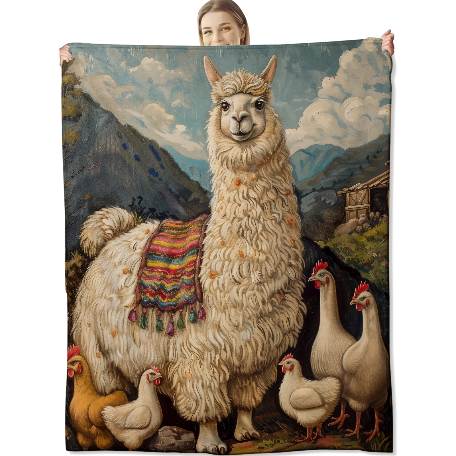 Llama Blanket for Adults Girls Kids, Flannel Llama Alpaca Blankets ...