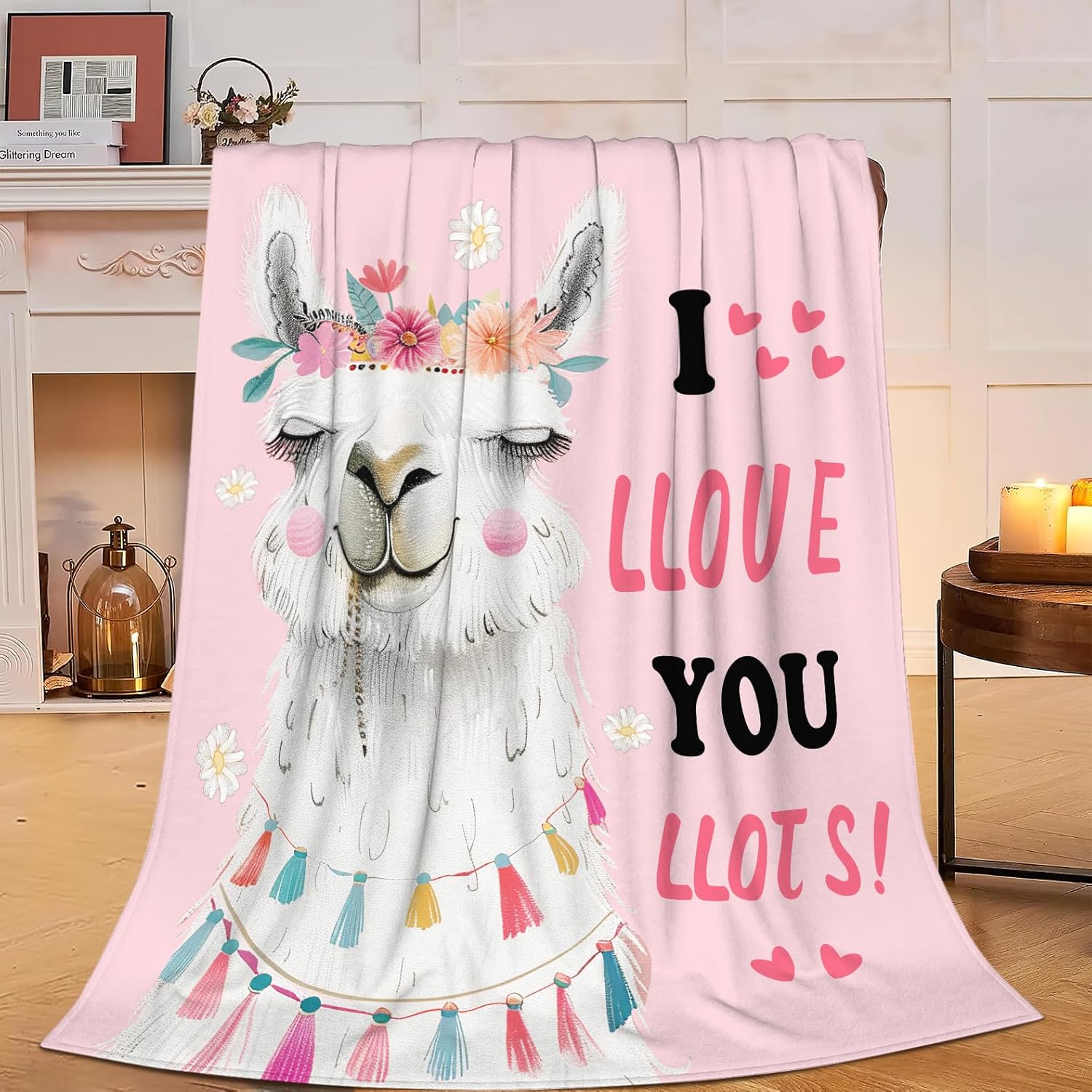 Llama Blanket Soft Warm Cute Alpaca Flannel Fleece Blanket Cozy Animal ...