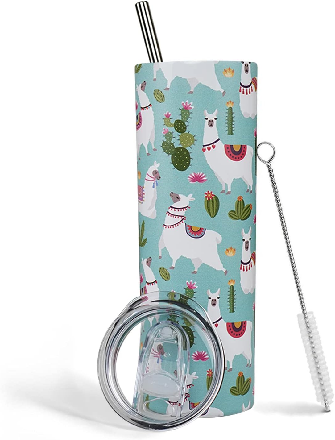 Llama Cactus Tumbler With Lid and Straw Stainless Steel 20oz Llama ...
