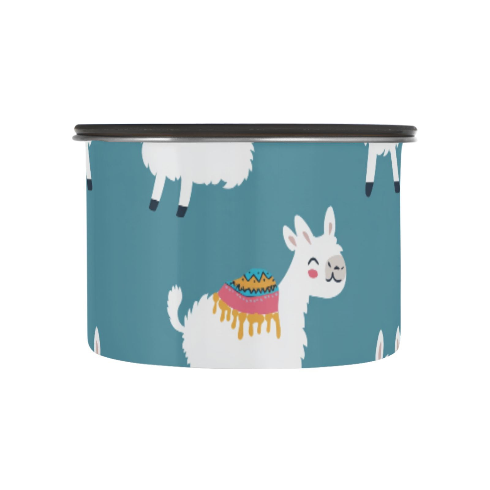 Llama Cartoon Alpaca Airtight Coffee Bean Canister 17oz Food Storage ...