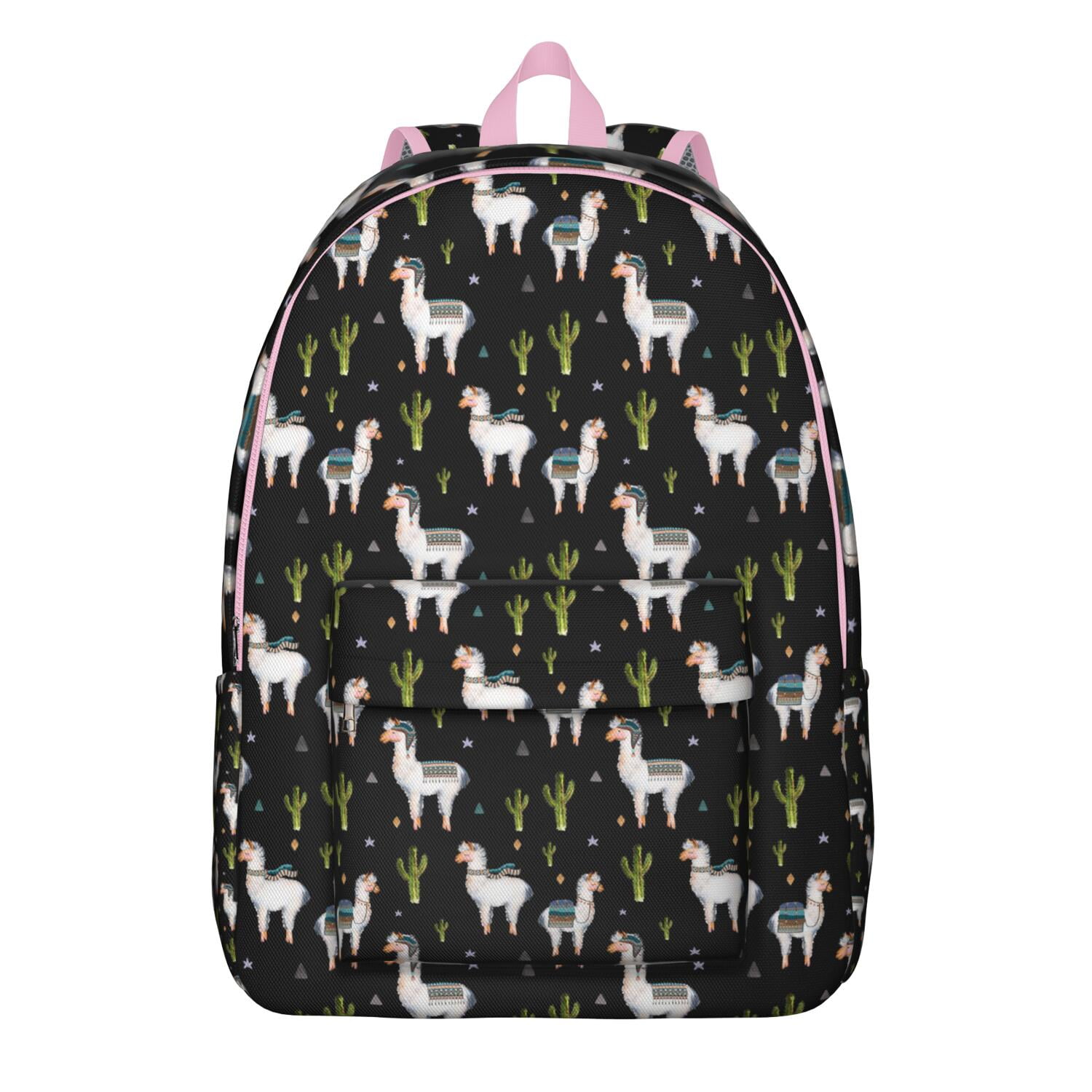 Llama Face Backpack – Cute Cartoon Alpaca Pattern Bookbag with Funny ...