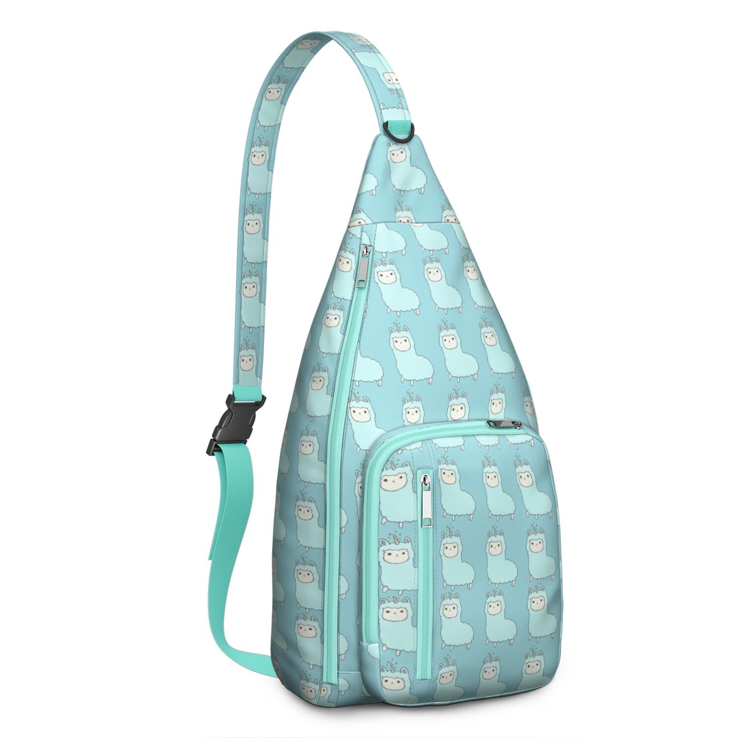 Llama Face Sling Backpack - Cute Kawaii Alpaca Print Shoulder Bag ...