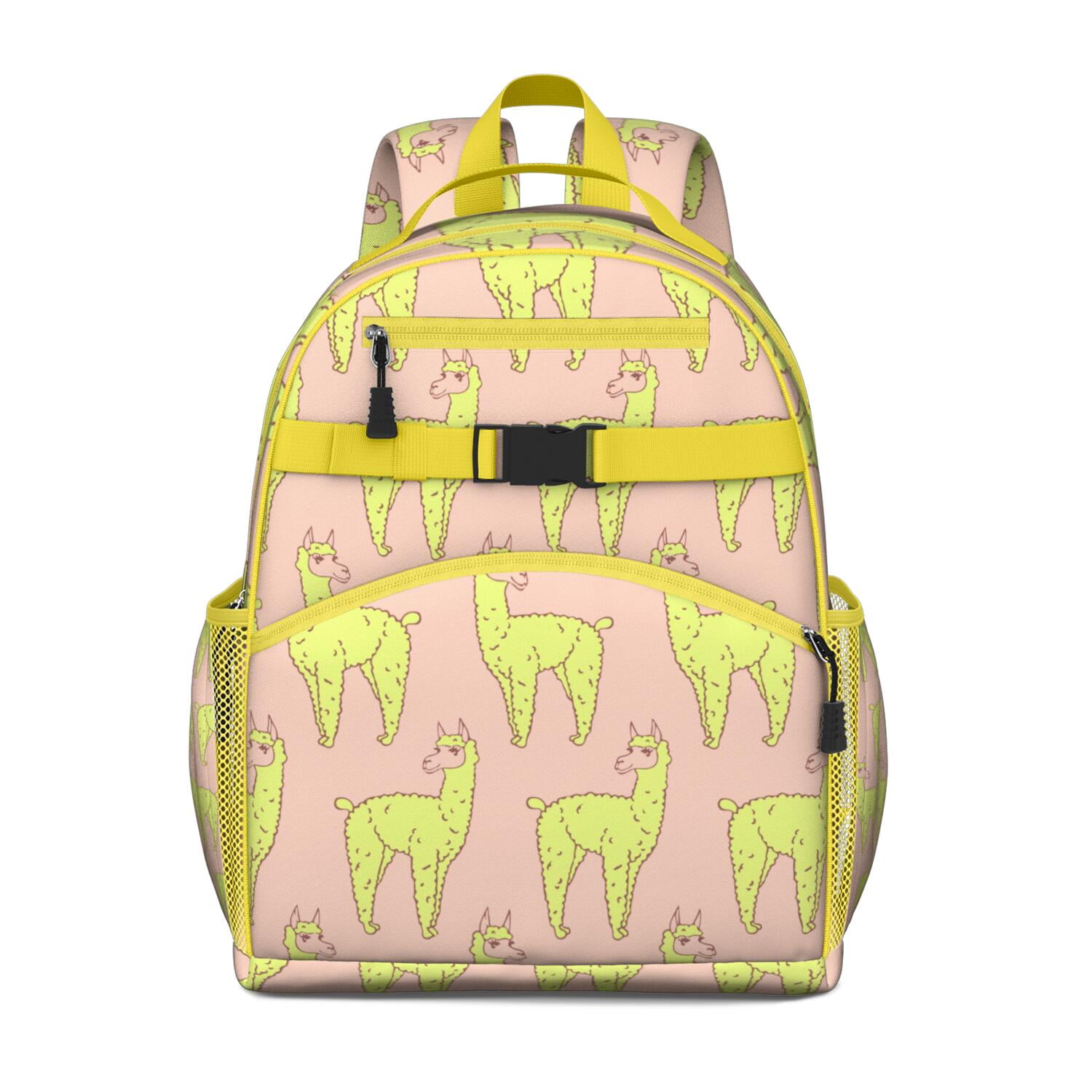 Llama Face Waterproof School Backpack - Kawaii Ergonomic Travel Daypack ...
