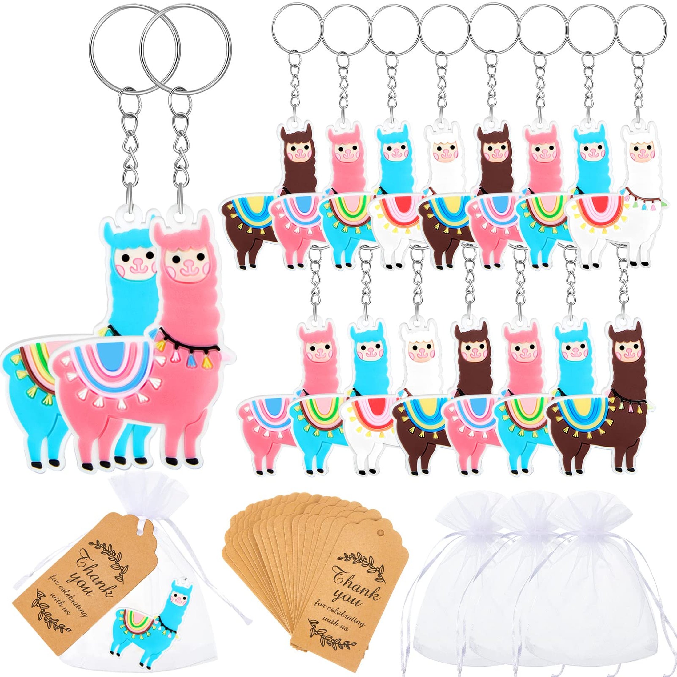 Llama Fiesta Party Pack - 90 Fun Llama Favors with Keychains, Thank You ...
