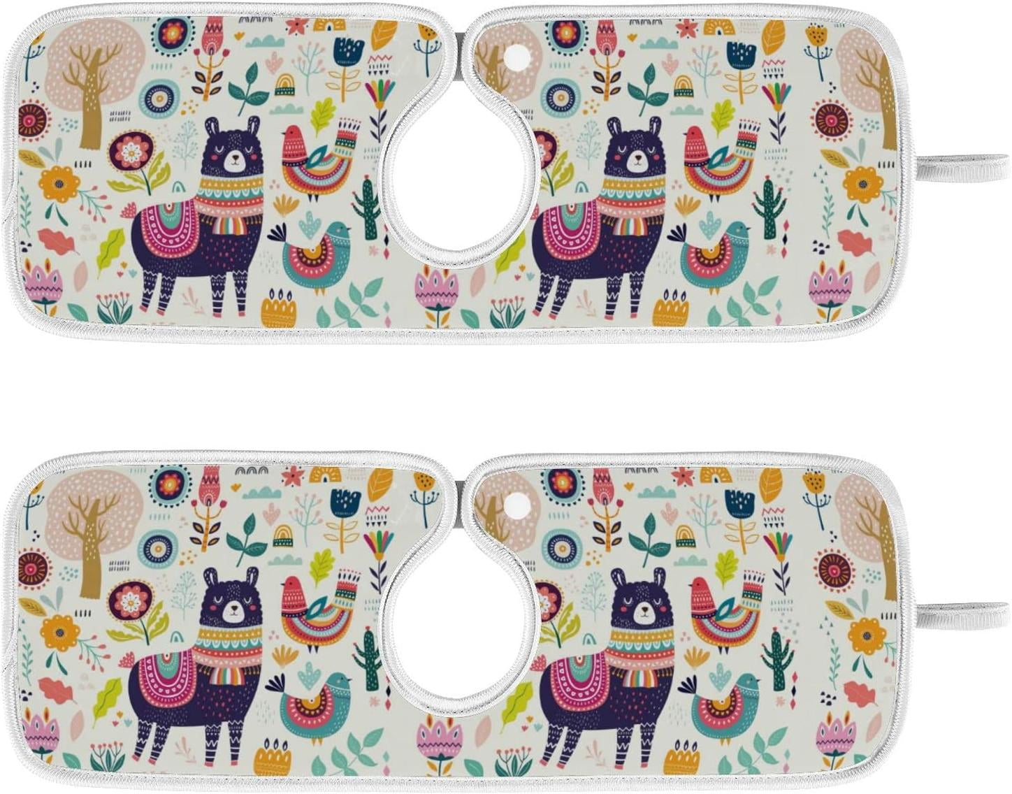 Llama Flowers Birds Sink Splash Guard for Faucet 2 Packs Faucet ...