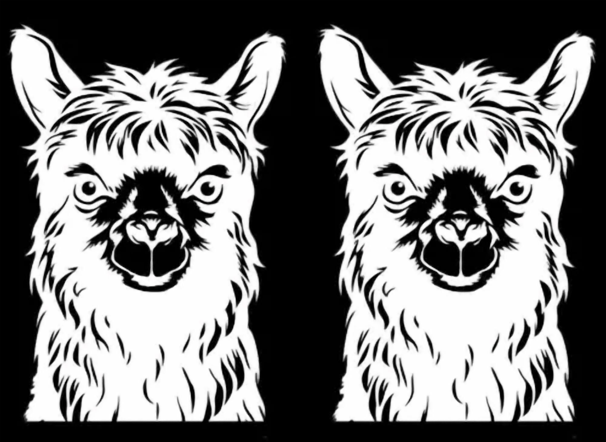 Llama Graphic Rendering White Vinyl Decal Car Window Laptop Tablet ...