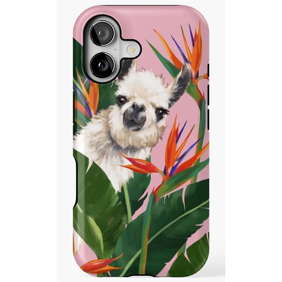 Llama In Bird Of Paradise Flowers Art Phone Case for iPhone 11 12 13 14 ...
