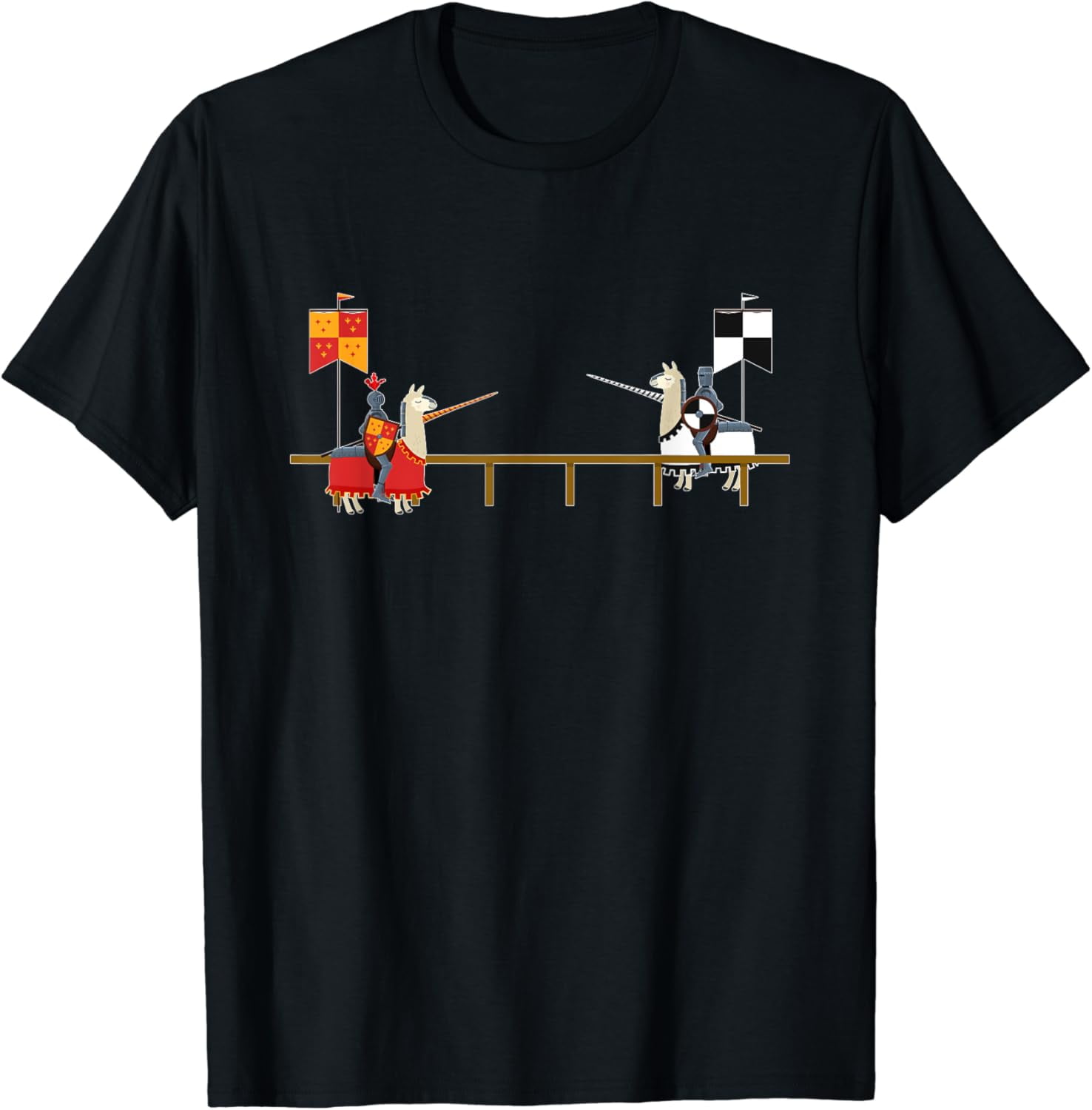 Llama Jousting T-Shirt - Funny Medieval Knight Lance Tee - Walmart.com