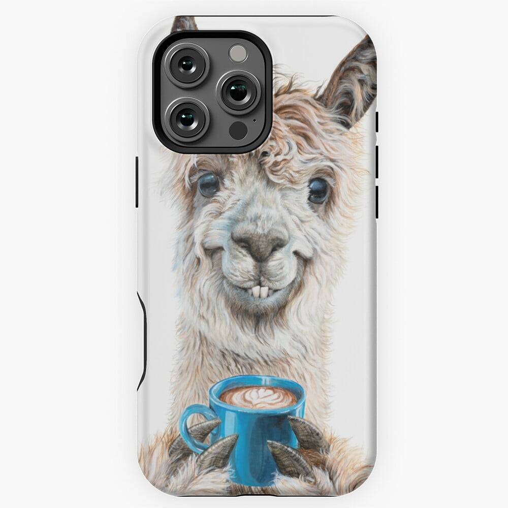 Llama Latte Cute Cartoon Illustration iPhone Case 17 16 15 14 13 12 11 ...